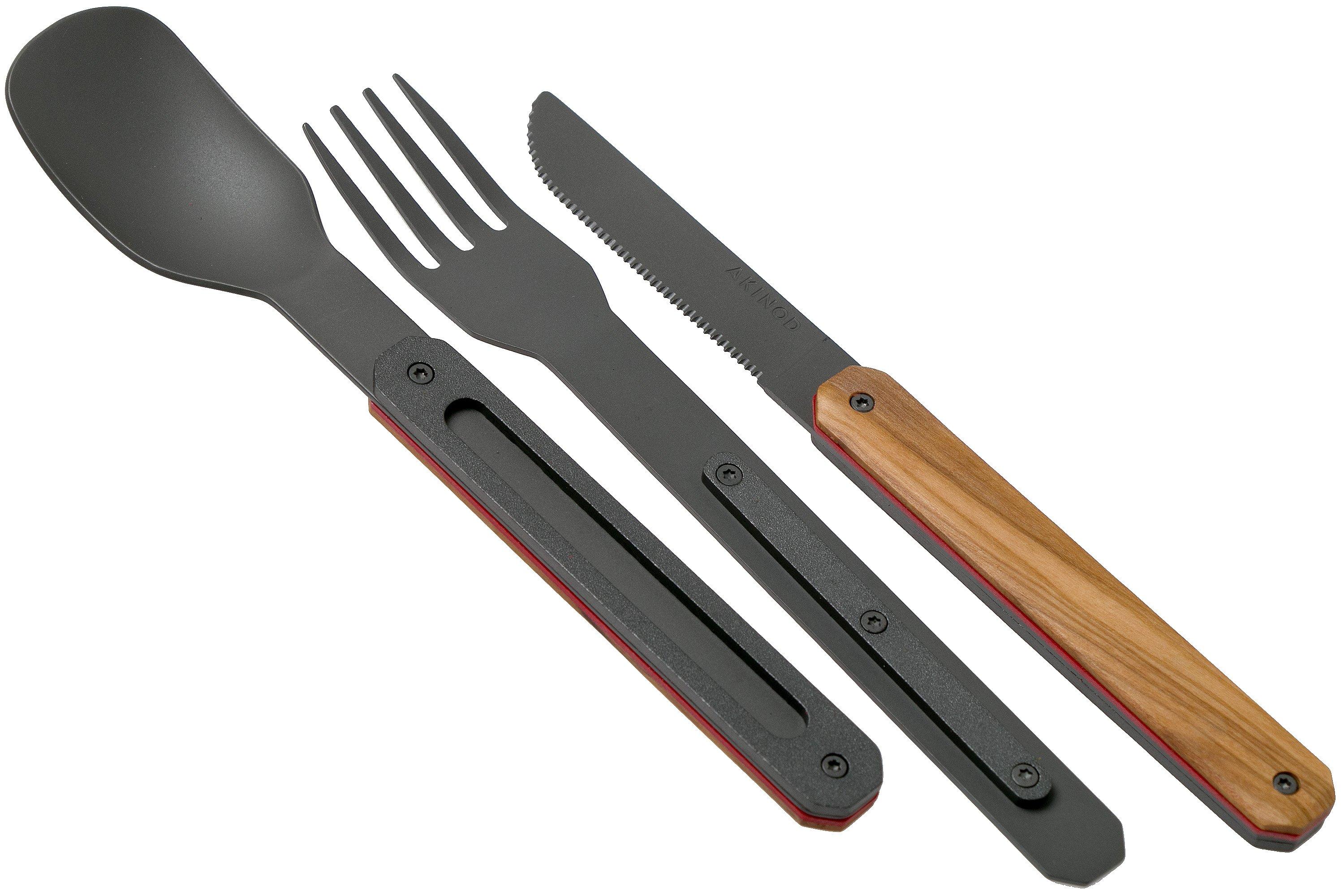 Akinod Straight Magnetic 12H34 Olive Titanium, outdoor cutlery ...