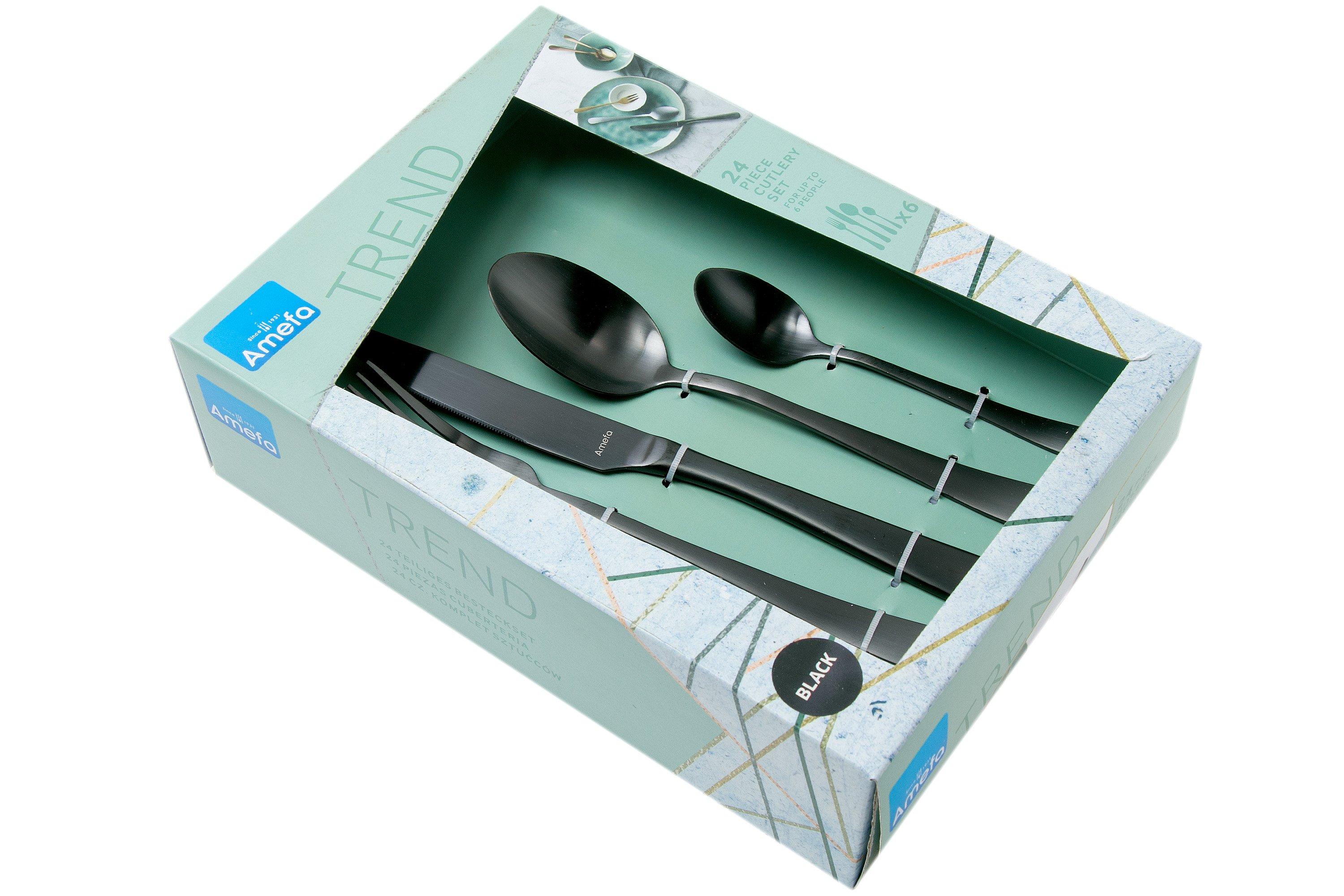 Amefa Austin 1410 bestekset 24-delig mat zwart | Voordelig kopen bij ...