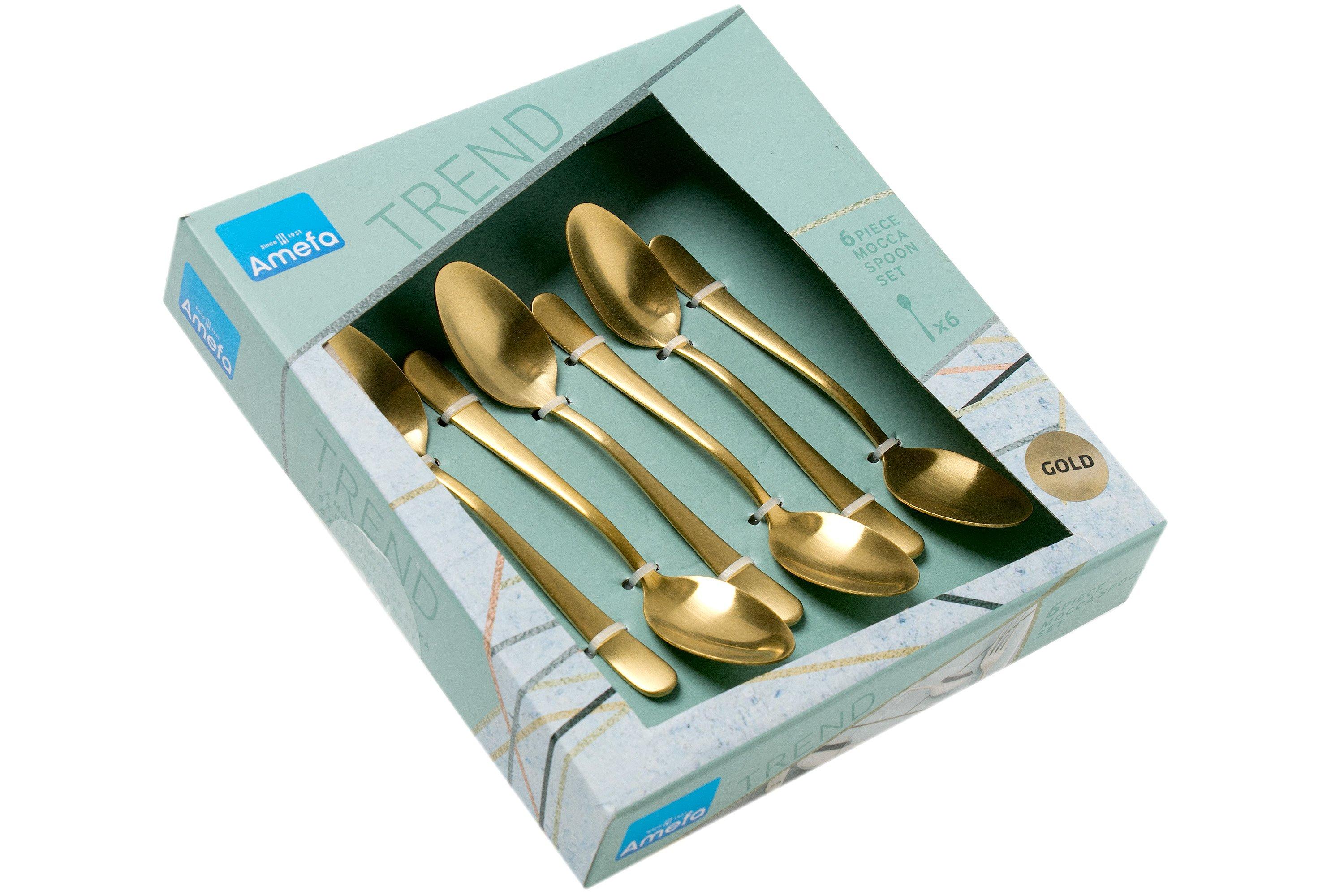 Amefa Austin 1410 six coffee spoons matt gold | Advantageously shopping ...