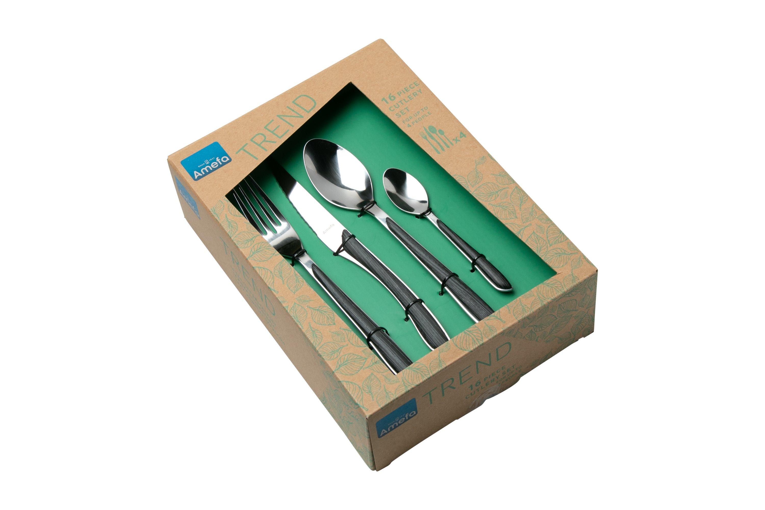 Amefa Eclat Nature, Black 2274 cutlery set 16-piece | Advantageously ...