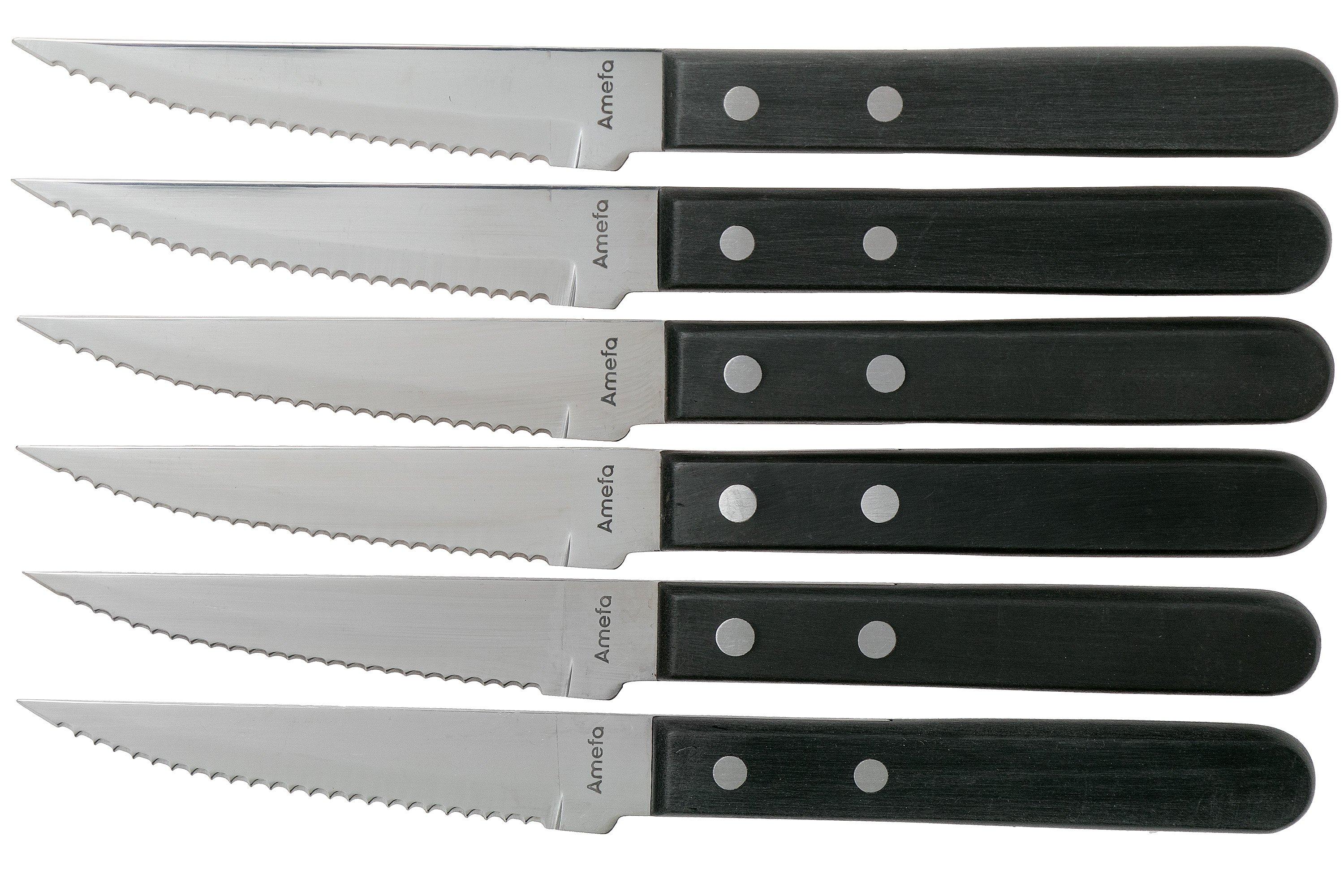 Amefa Pizza 7000 six steak knives, black | Advantageously shopping at ...