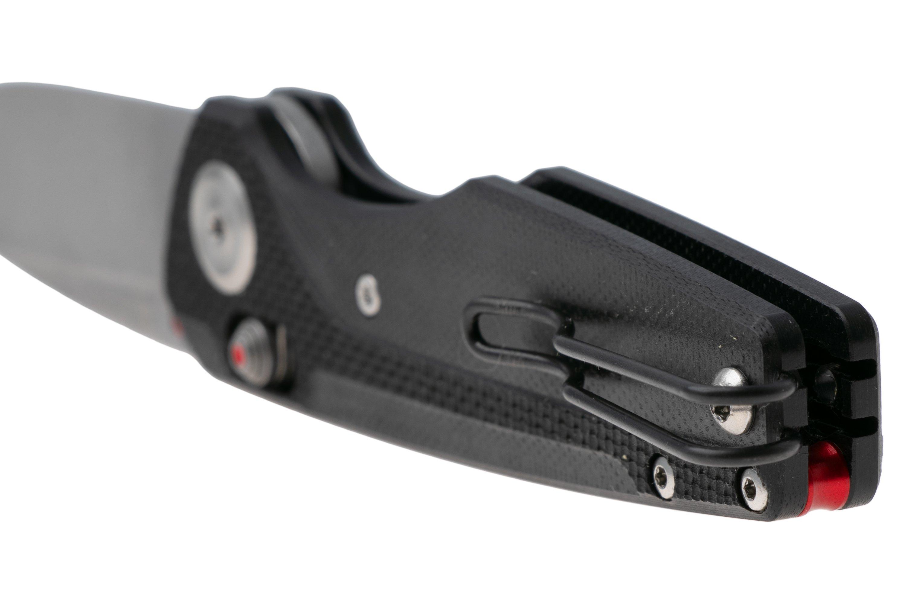 ANV A090BB, Stonewashed Sandvik 14C28N, Black G10 pocket knife ...
