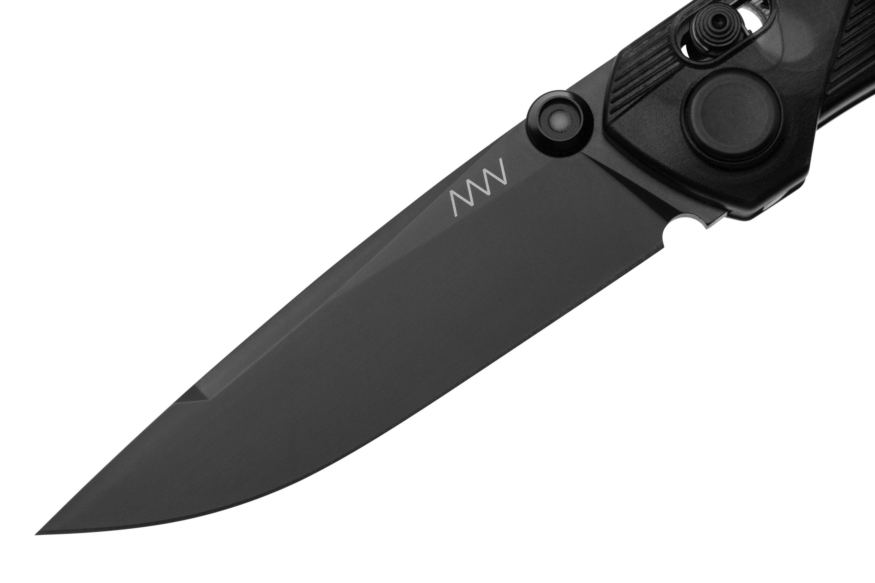 ANV Knives A100, BB, DLC, Black Ultem, Alock, A100-025, pocket knife ...