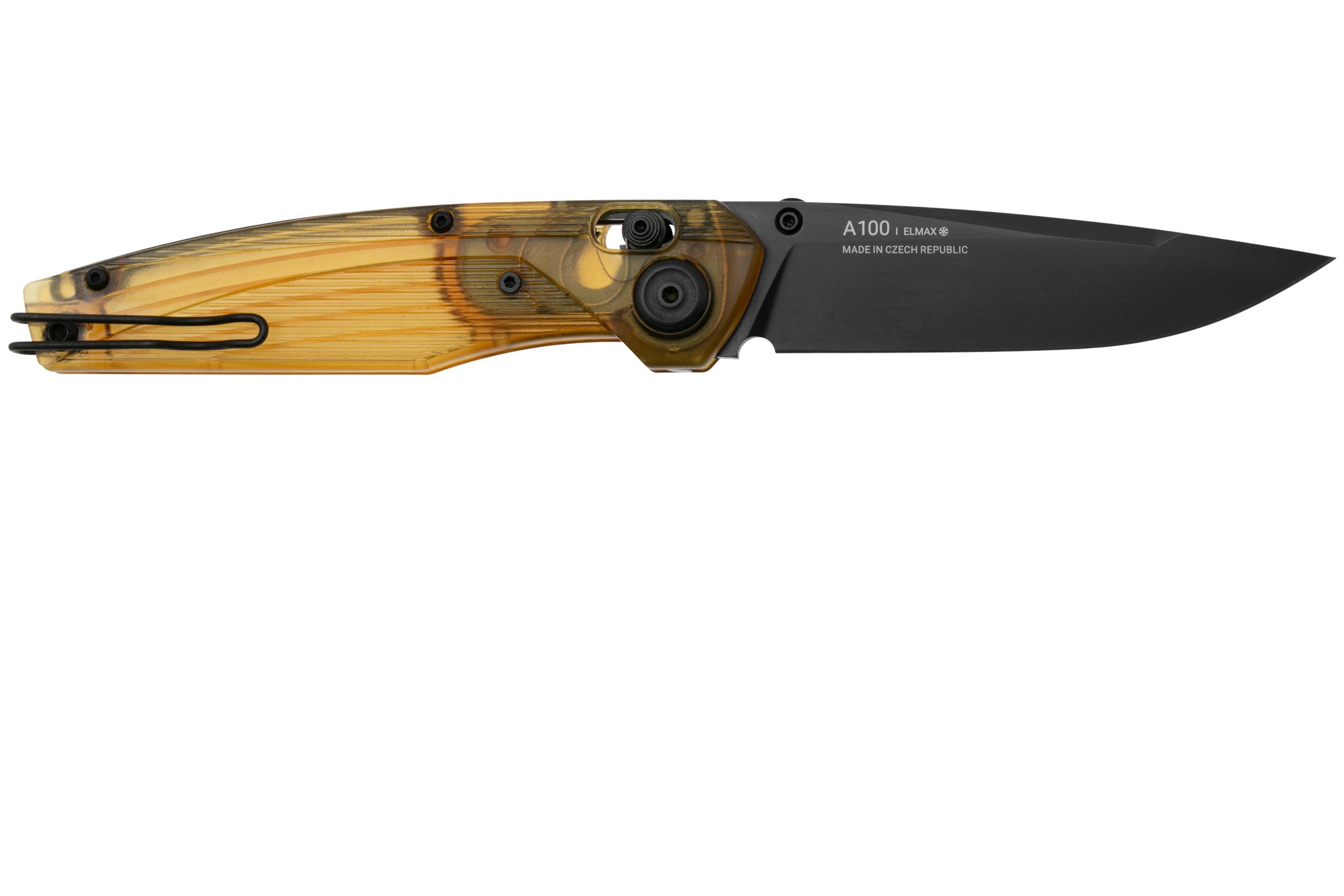 ANV Knives A100, BB, DLC, Yellow Natural Ultem, Alock, A100-026, zakmes ...