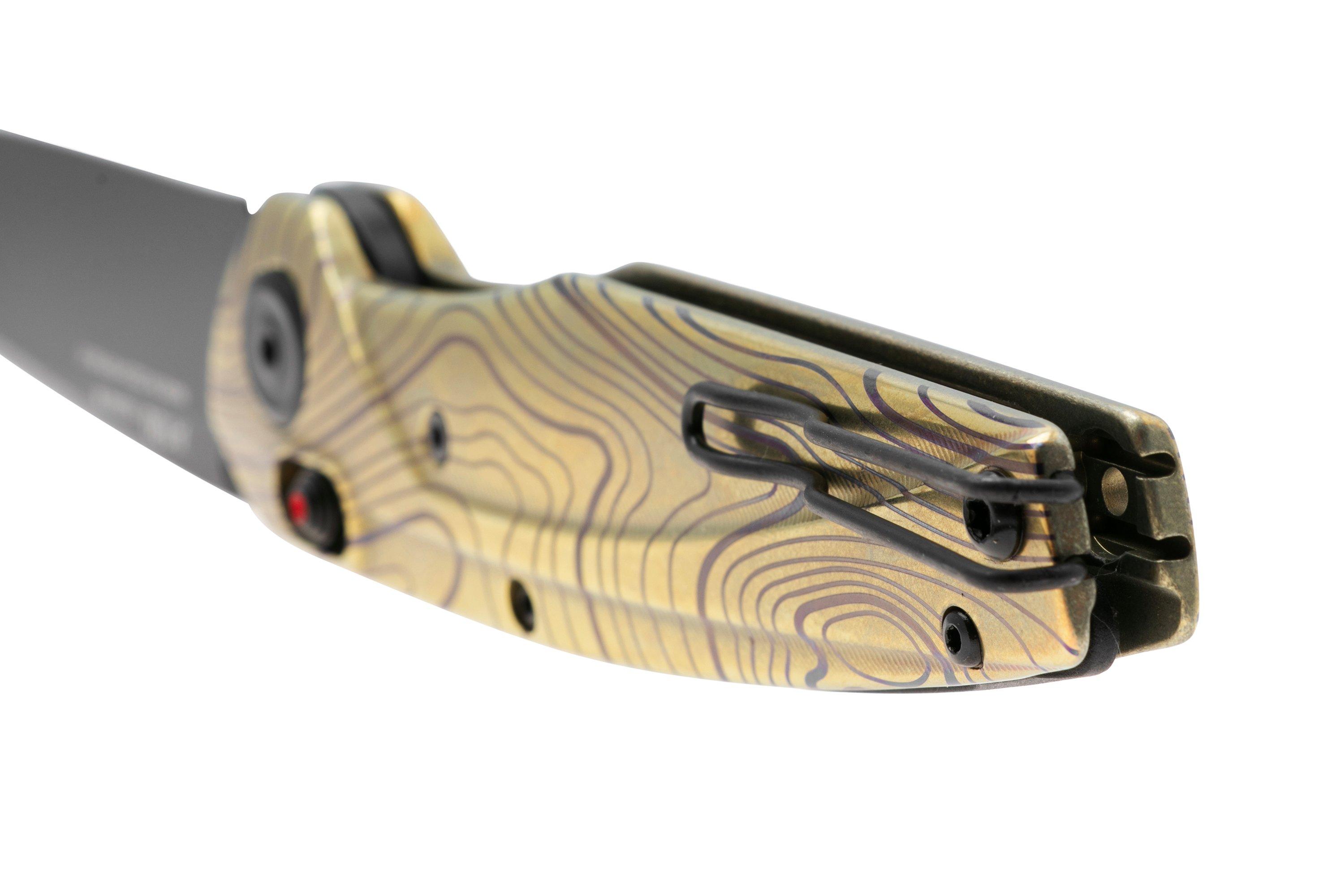 ANV A100 BB, A100-035 Black DLC Elmax, Custom Anodized Titanium, pocket ...