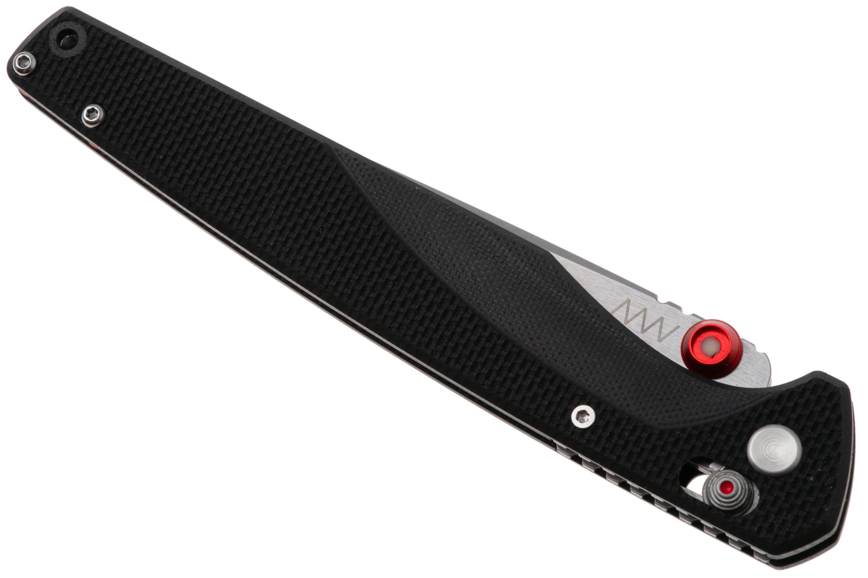 ANV A300BB, Stonewashed Sandvik 14C28N, Black G10, Thumbstud pocket ...