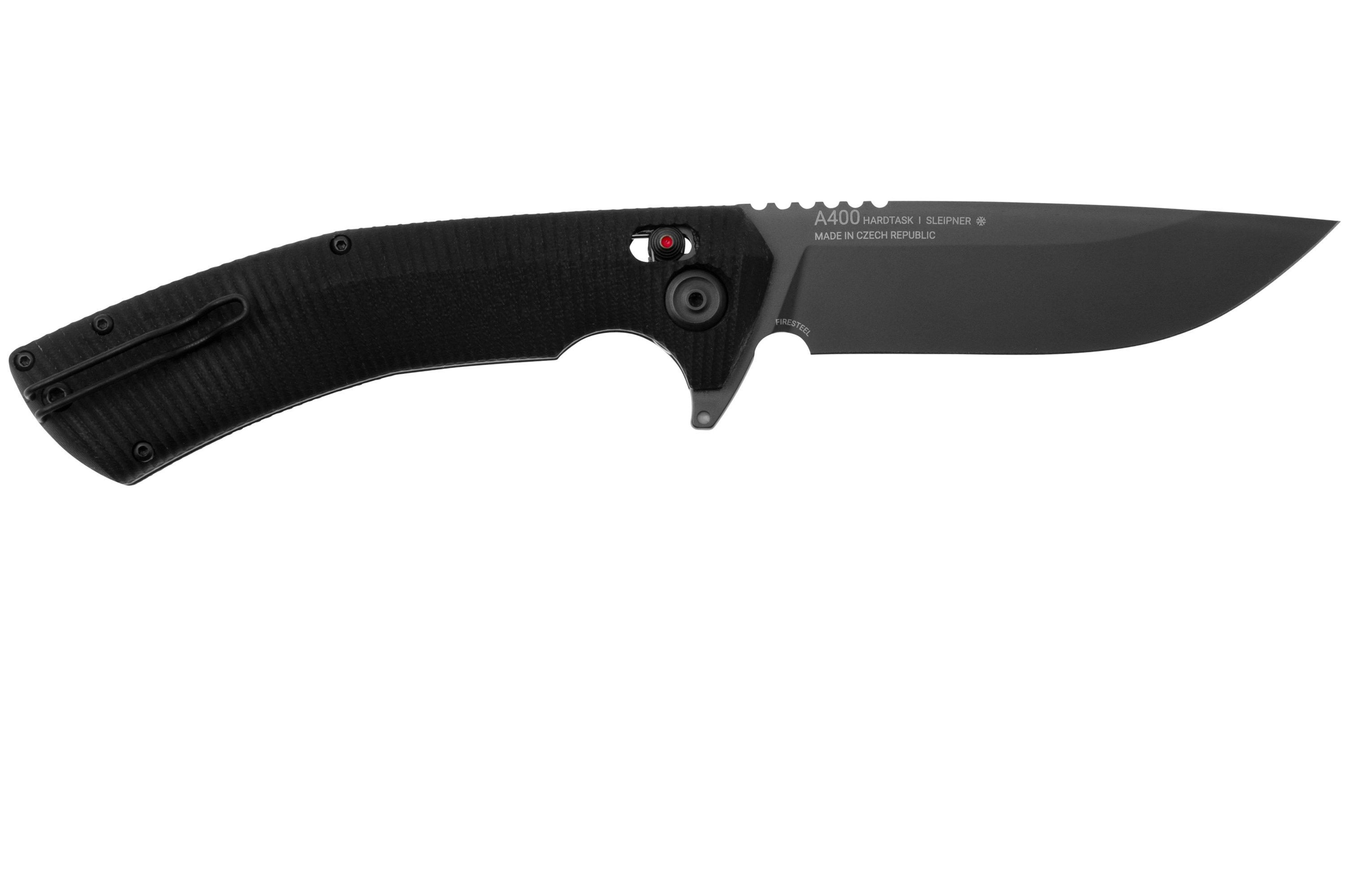 ANV A400 A400-001 DLC Sleipner, Black G10, pocket knife ...