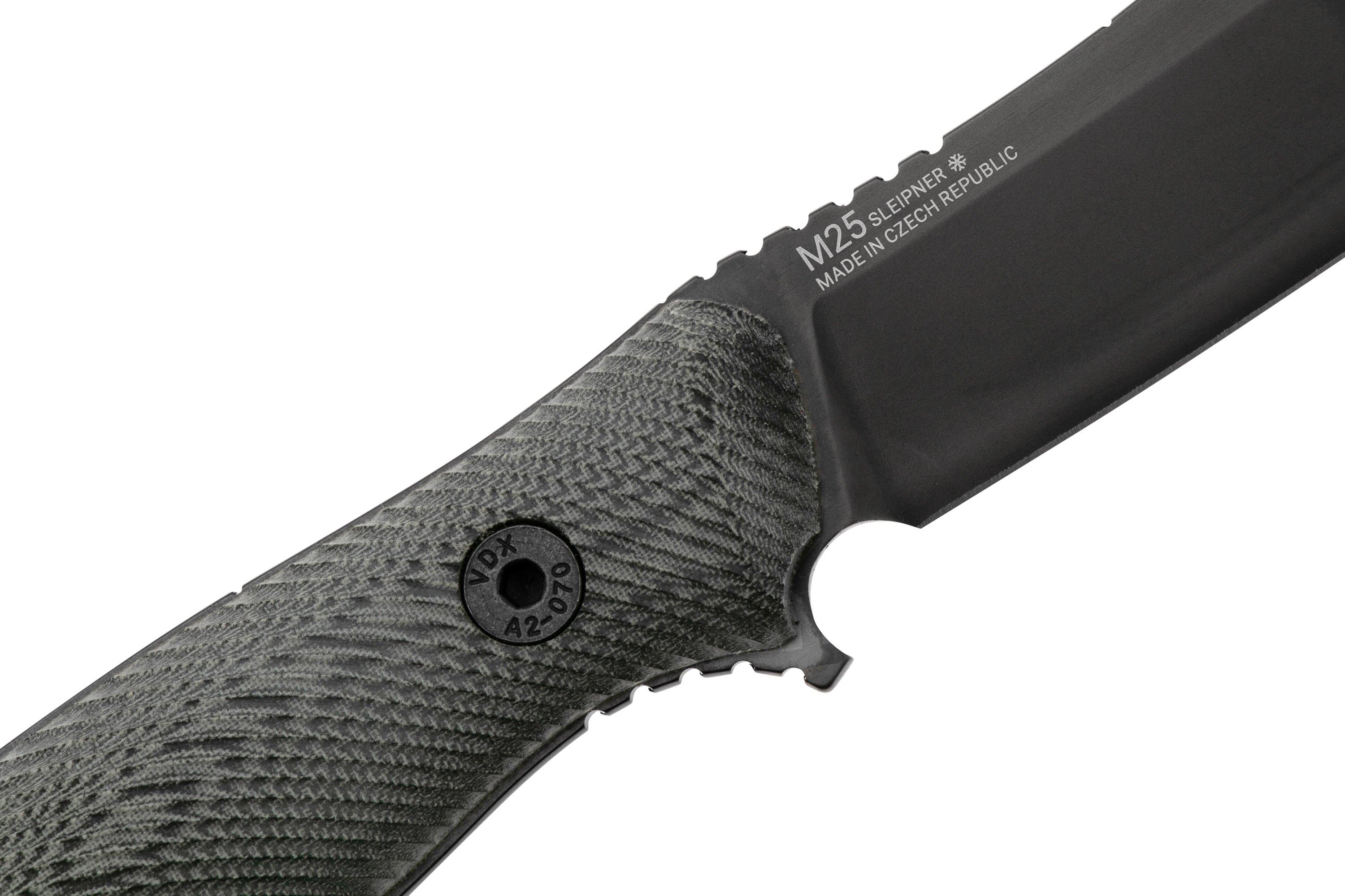 ANV Knives M25 Sleipner DLC, Black Micarta, fixed knife ...