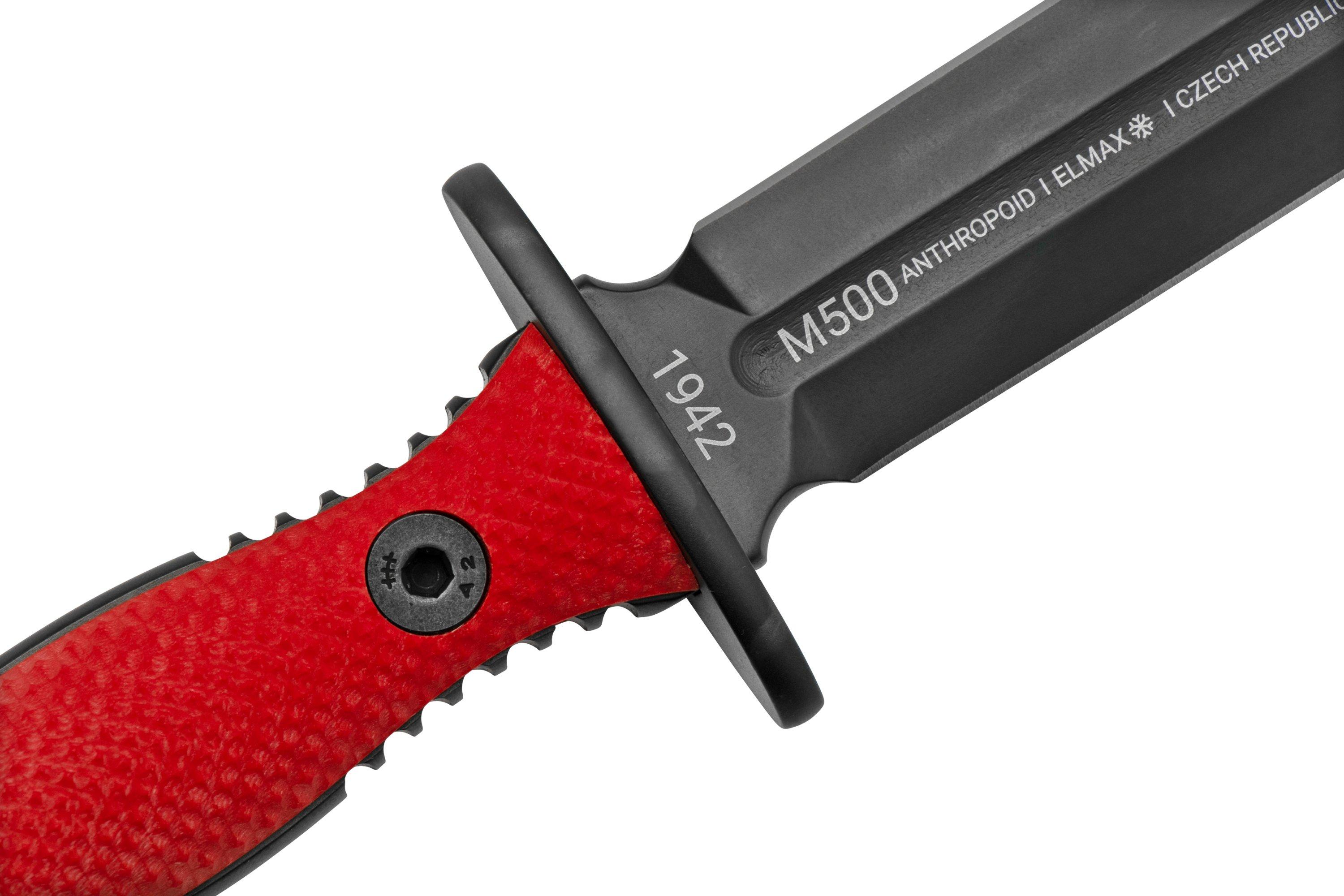 ANV M500 anthropoid ANVM500-1942 DLC Elmax, Red Handle, Limited Anniversary Edition, fodero nero ...