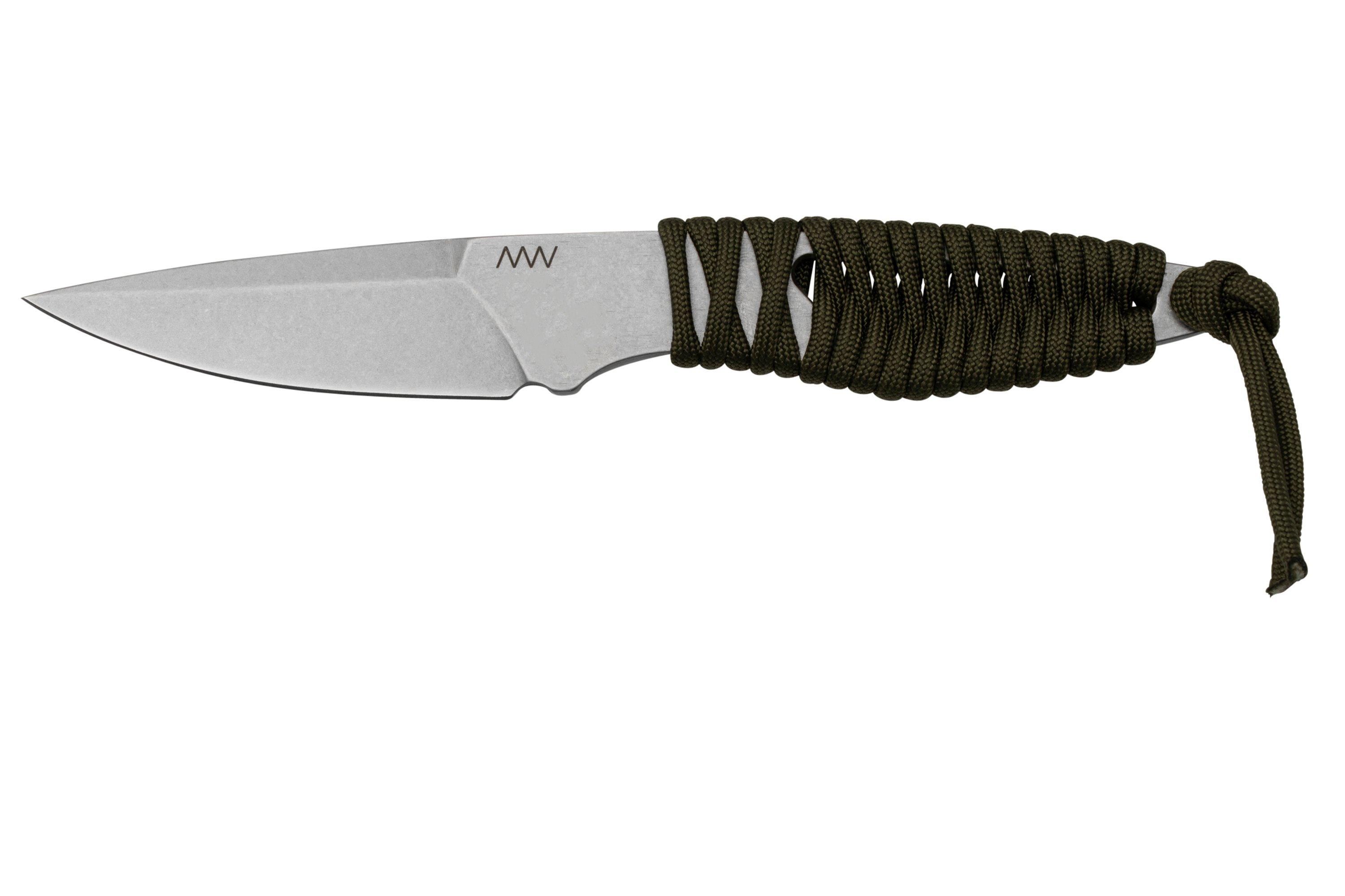 ANV Knives P100 Sleipner, Olive Paracord, P100-004, Black Kydex Sheath ...