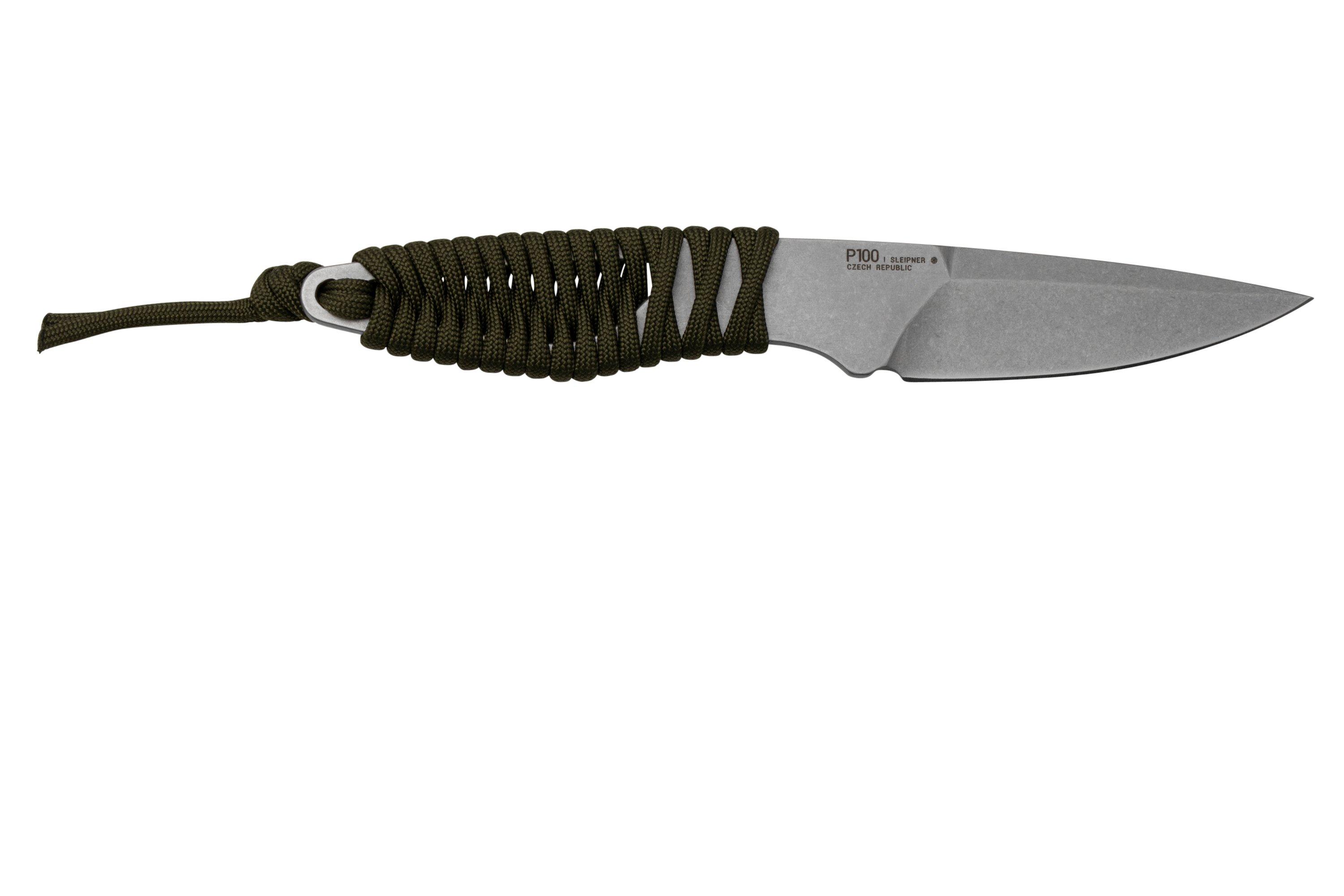 ANV Knives P100 Sleipner, Olive Paracord, P100-004, Black Kydex Sheath ...
