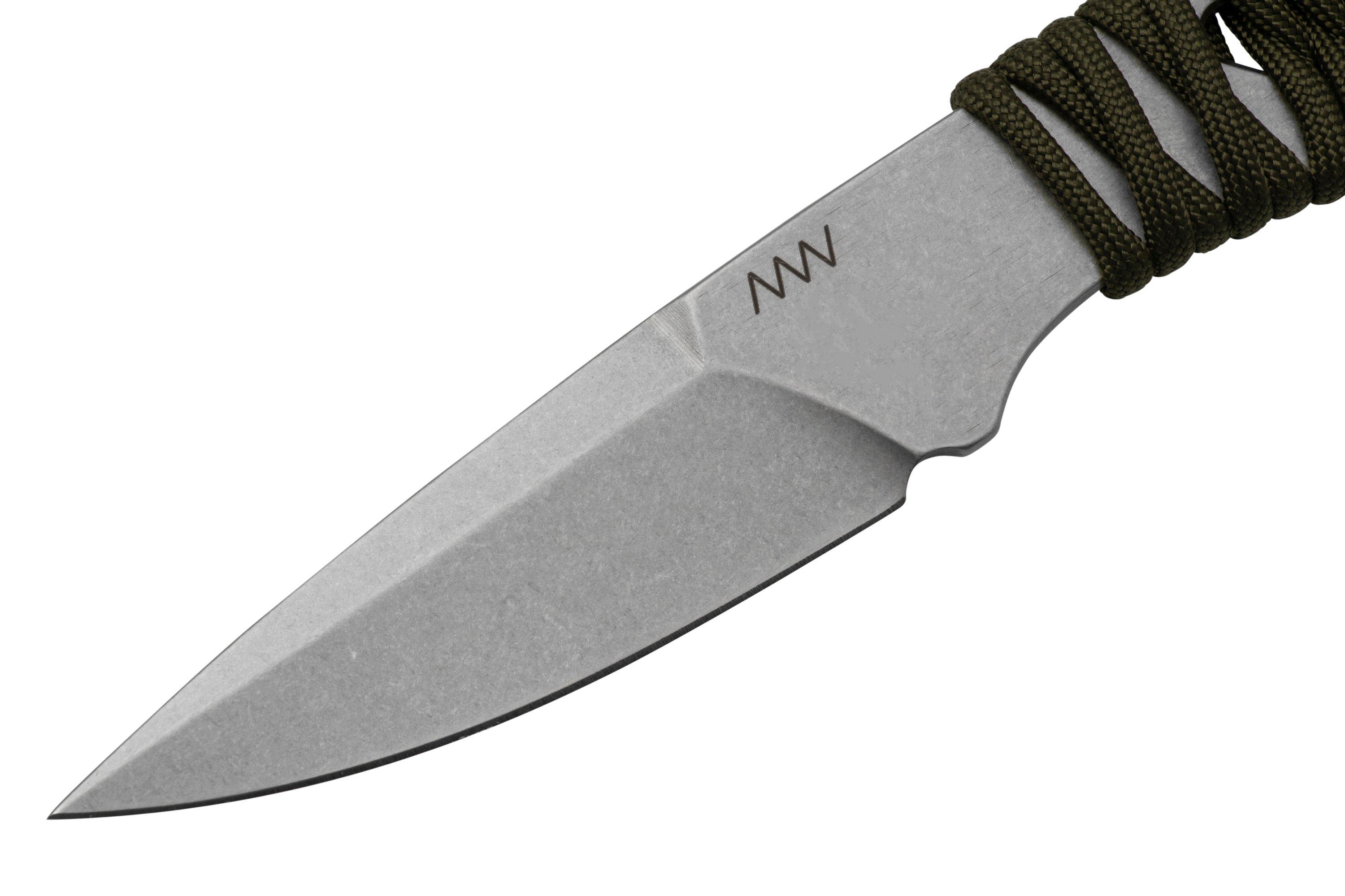 ANV Knives P100 Sleipner, Olive Paracord, P100-004, Black Kydex Sheath ...