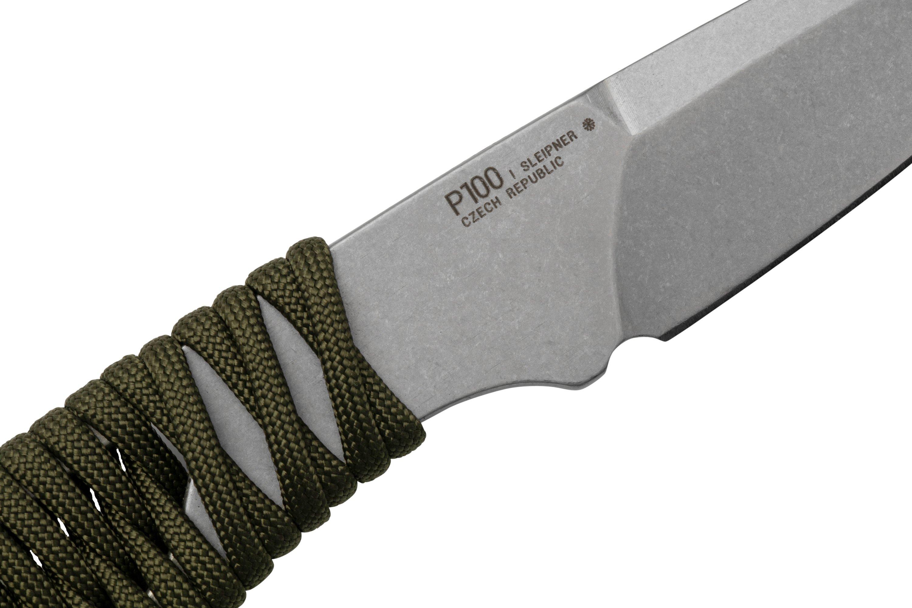 ANV Knives P100 Sleipner, Olive Paracord, P100-004, Black Kydex Sheath ...