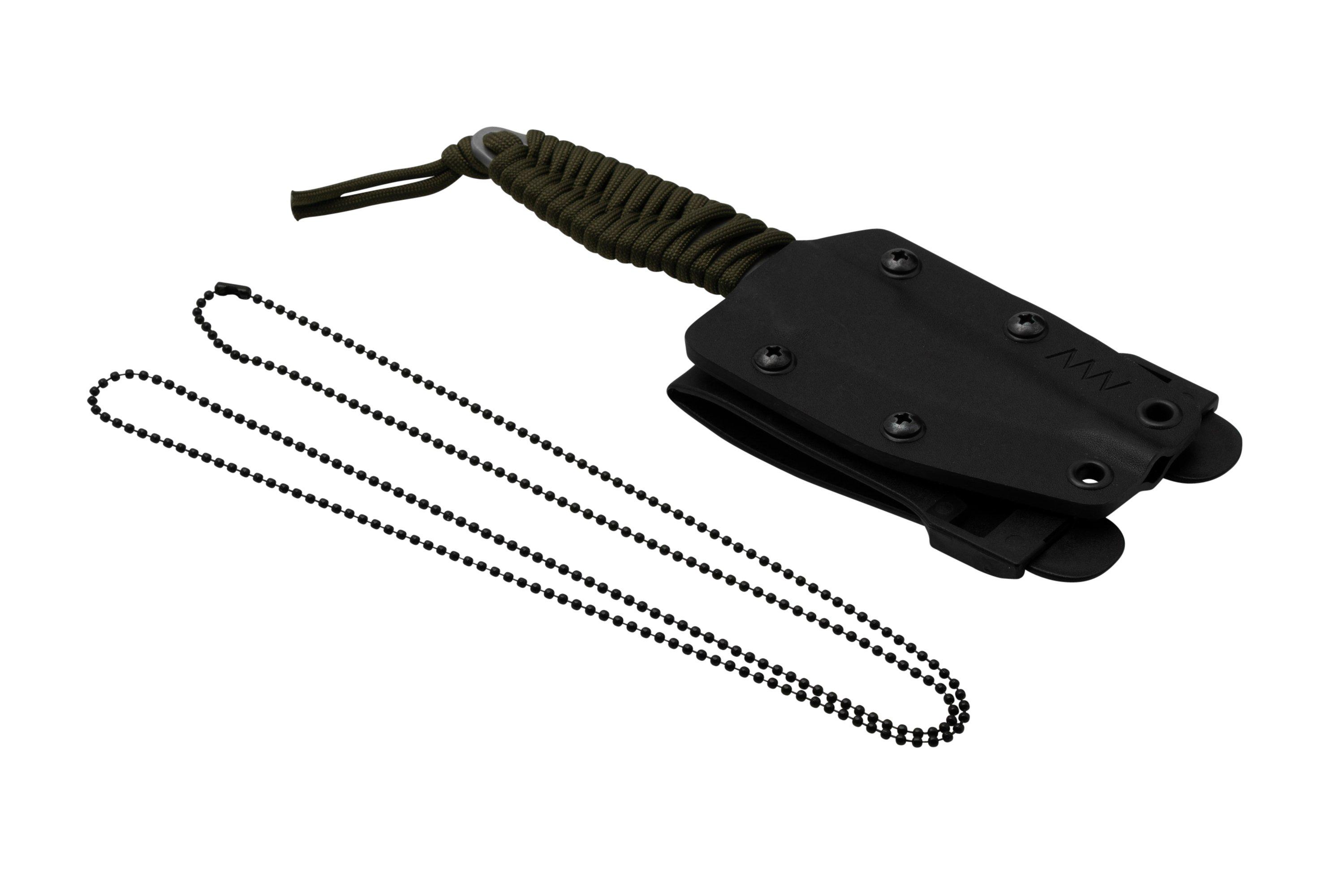 ANV Knives P100 Sleipner, Olive Paracord, P100-004, Black Kydex Sheath ...