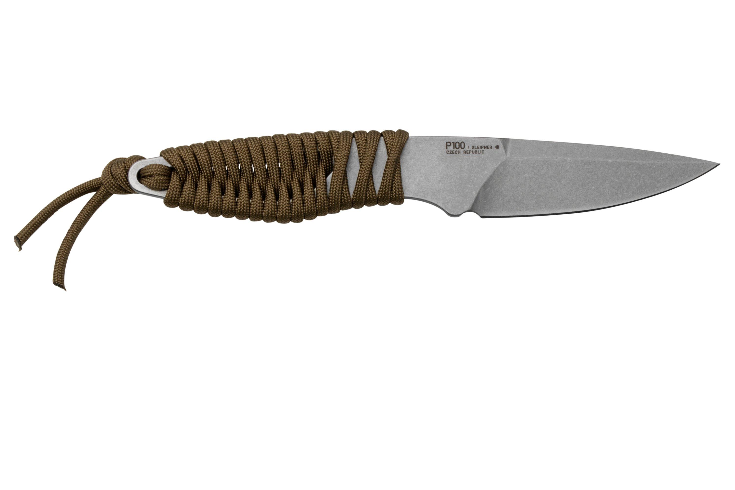 ANV Knives P100 Sleipner, Coyote Paracord, P100-005, Black Kydex Sheath ...