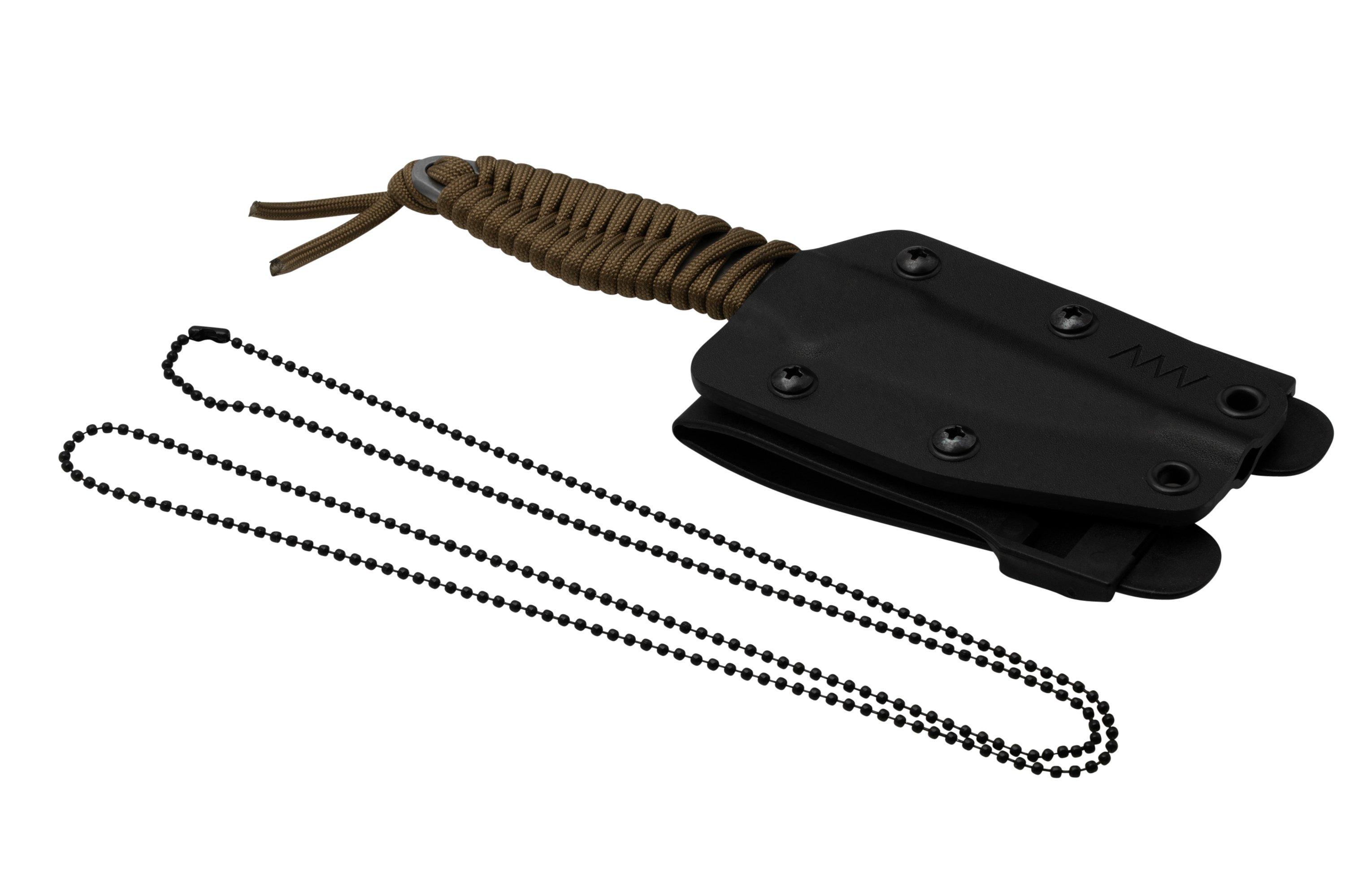 ANV Knives P100 Sleipner, Coyote Paracord, P100-005, Black Kydex Sheath ...