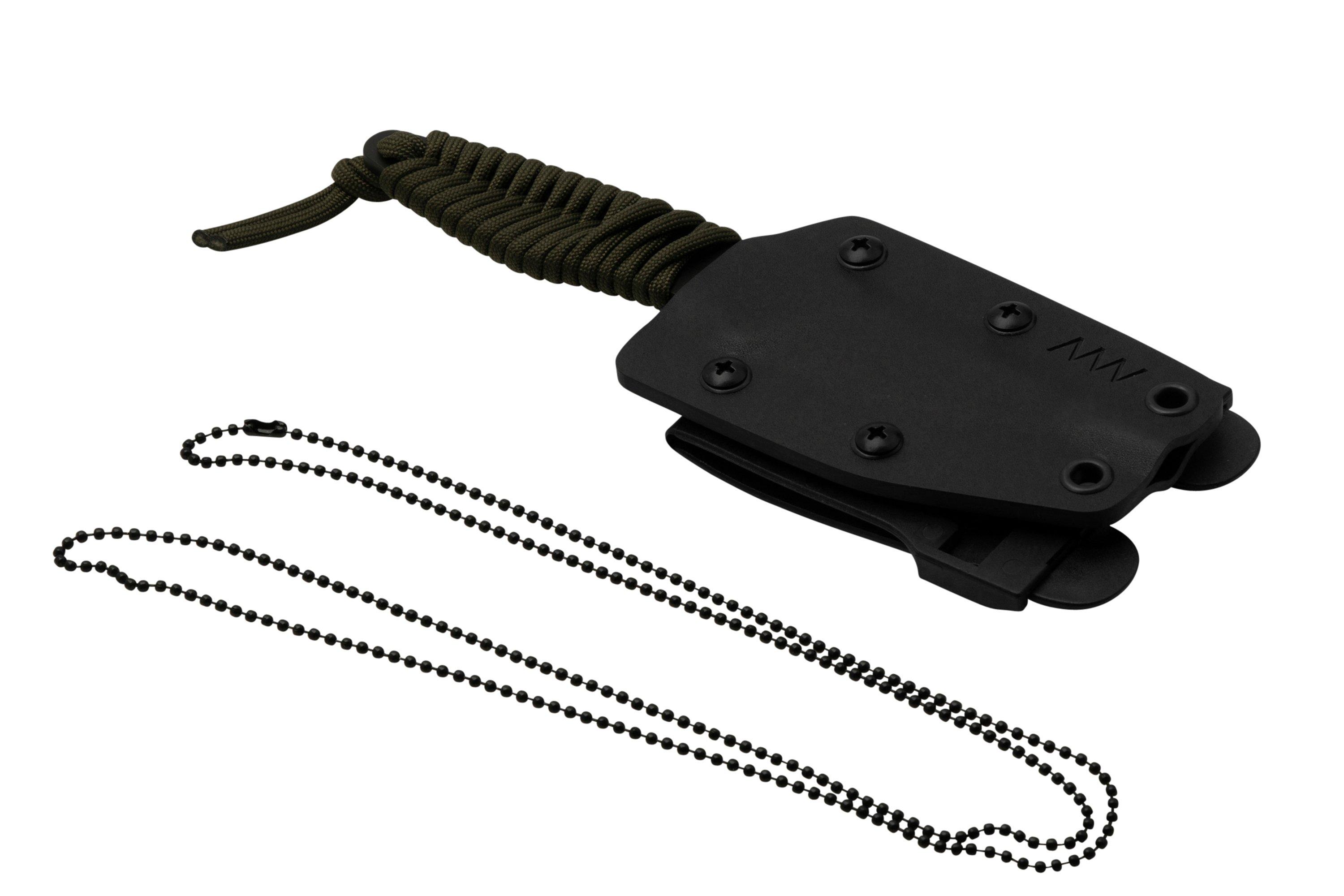 ANV Knives P100 Sleipner Cerakote, Olive Paracord, P100-039, Black ...