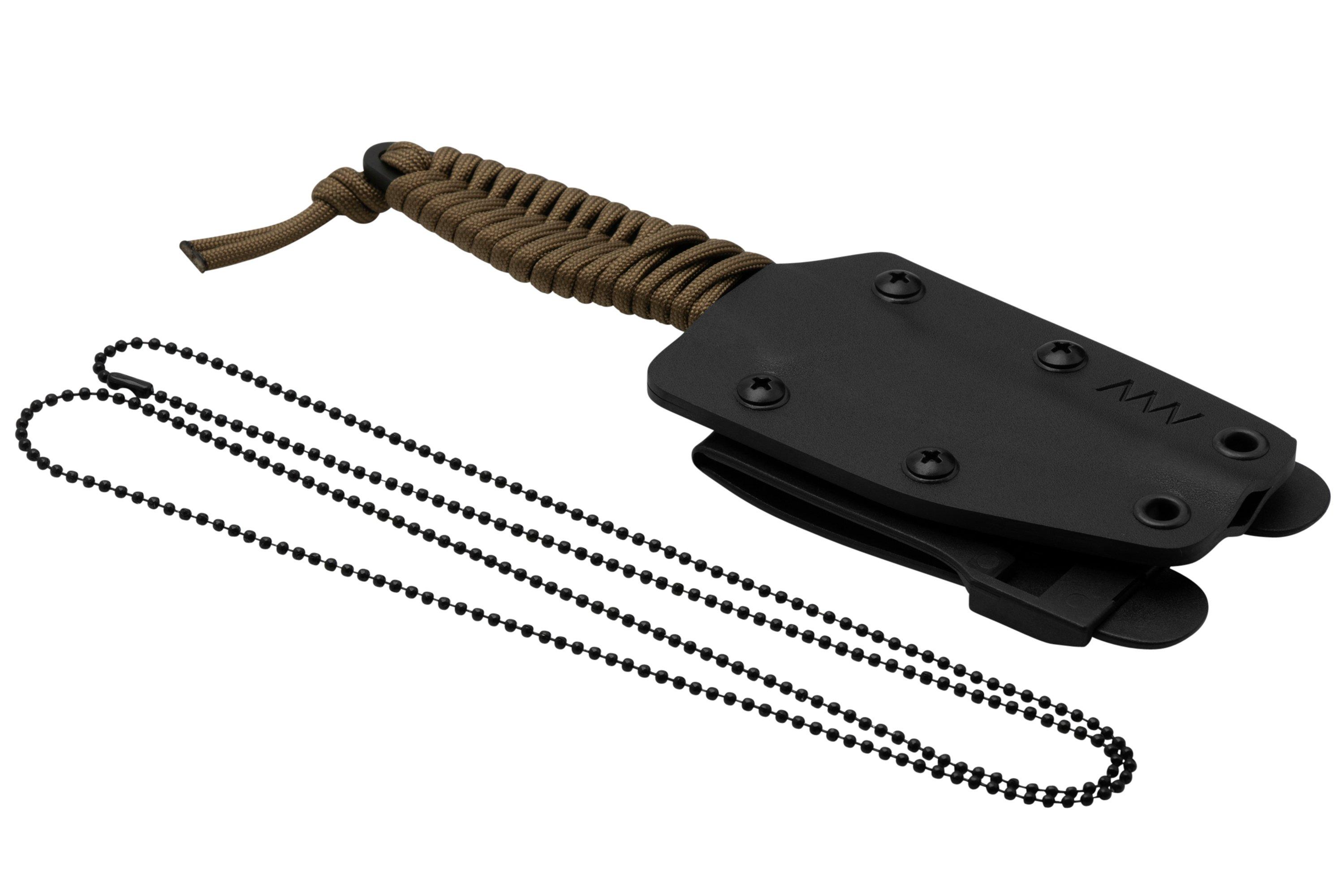 ANV Knives P100 Sleipner Cerakote, Coyote Paracord, P100-040, Black ...