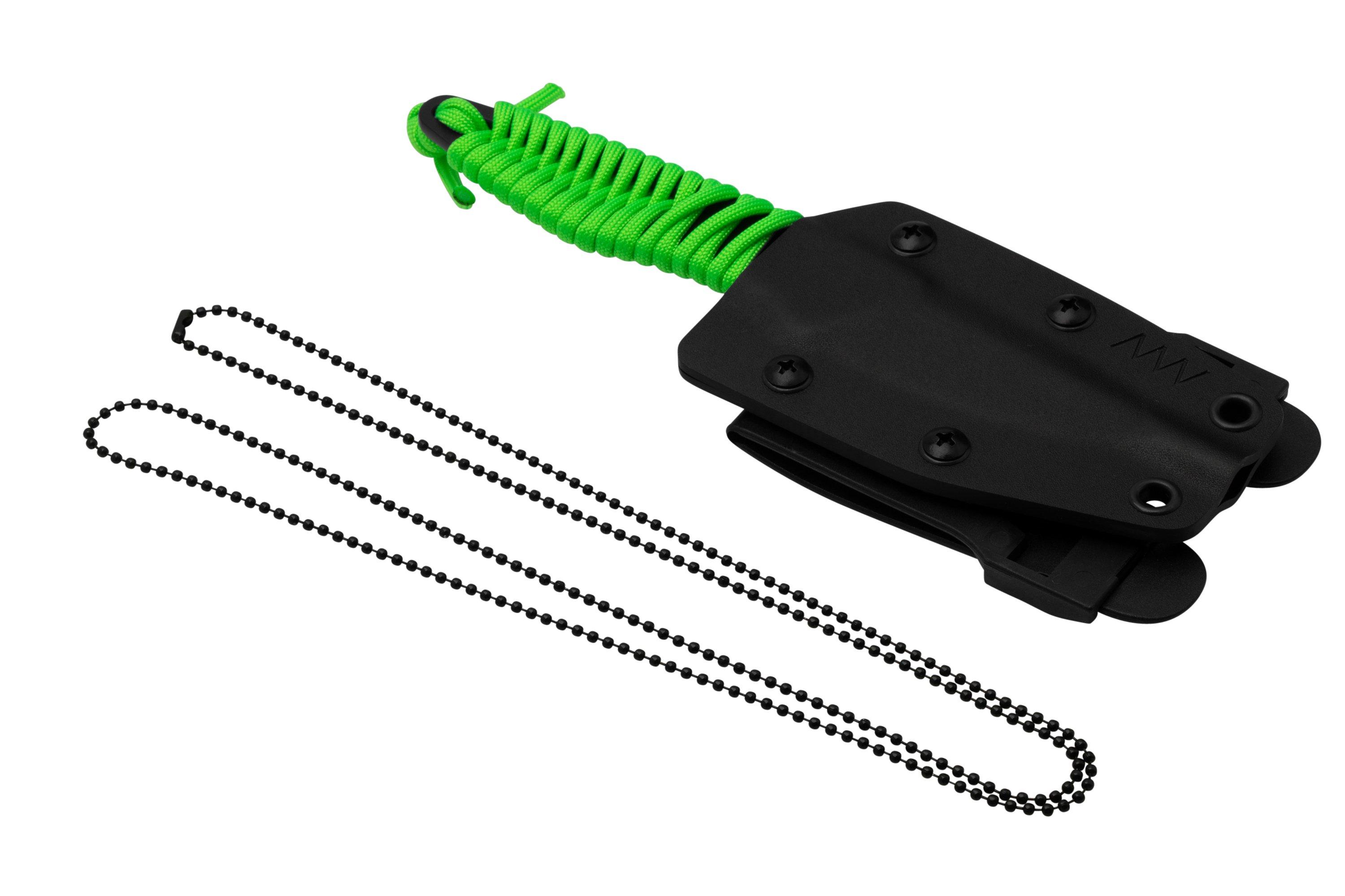 ANV Knives P100 Sleipner Cerakote, Neon Green Paracord, P100-043, Black ...