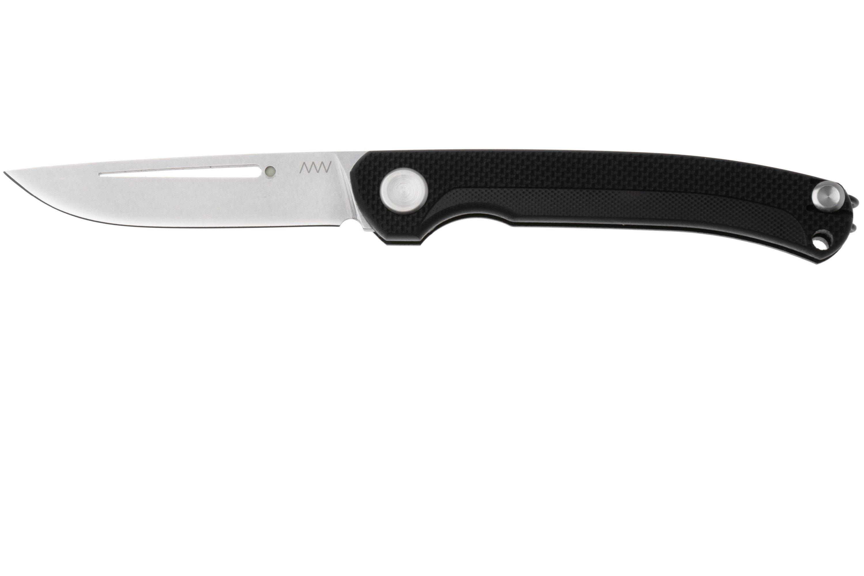ANV S100 Stonewashed 12C27, Black G10, Slipjoint Taschenmesser ...