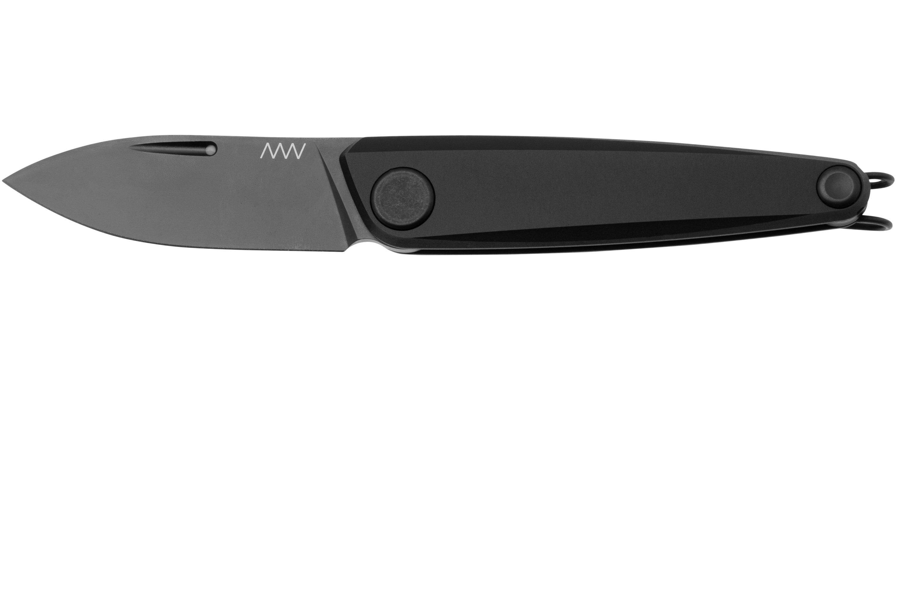 ANV Knives Z050BB, Z050-010 DLC Sleipner, Dural Black Aluminium, pocket ...