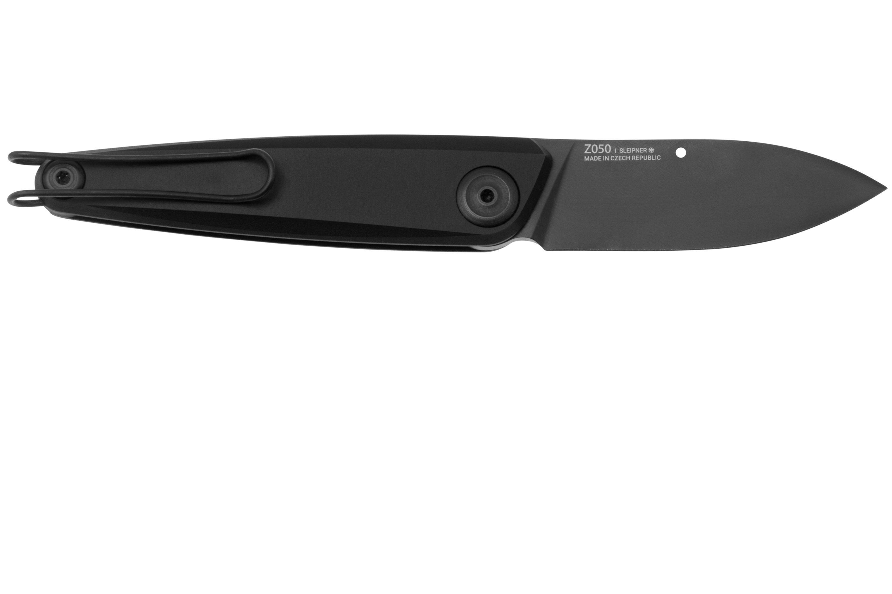 ANV Knives Z050BB, Z050-010 DLC Sleipner, Dural Black Aluminium, pocket knife | Advantageously ...