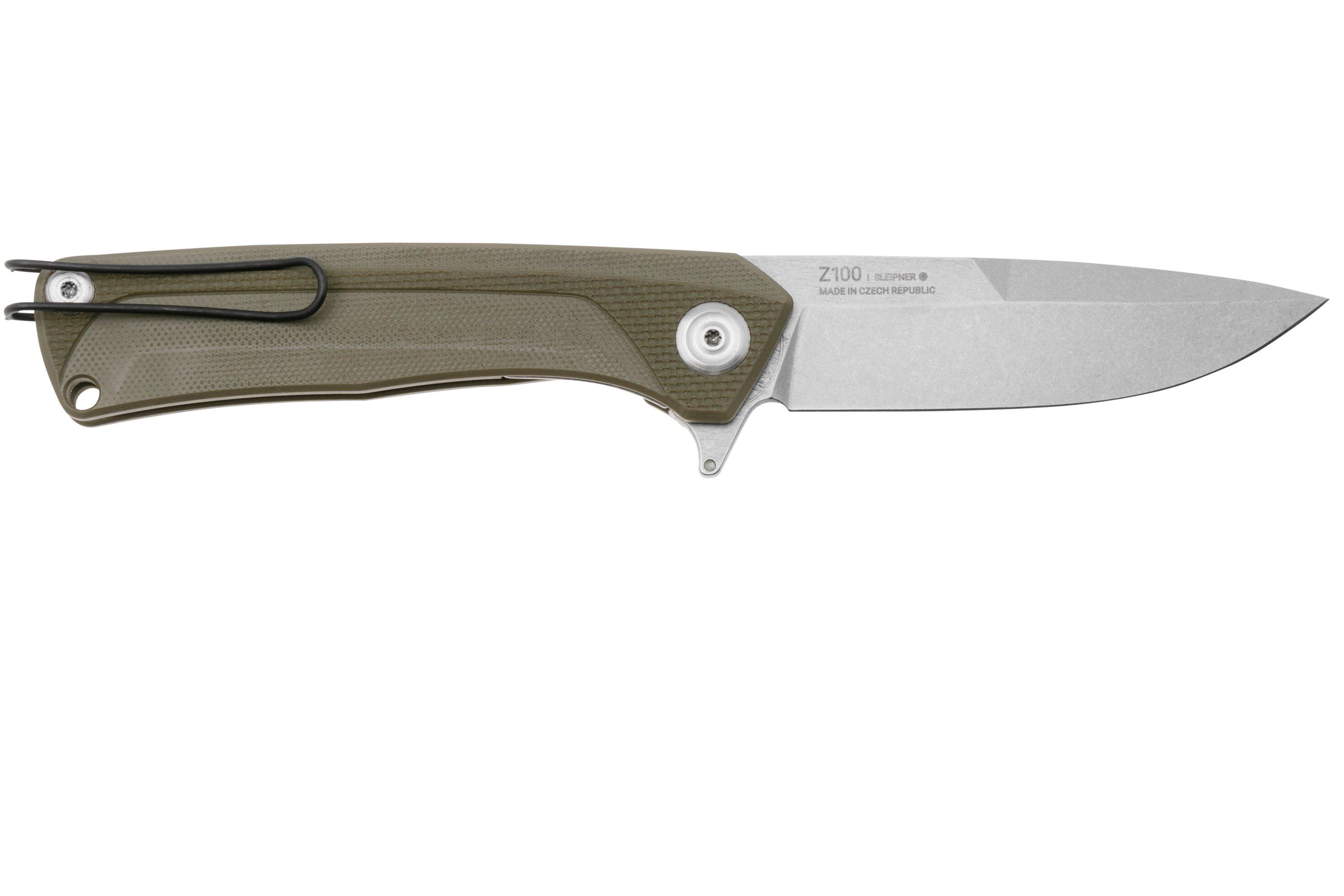 ANV Knives Z100 BB VZ100-056 Stonewashed Sleipner, Olive G10, pocket ...