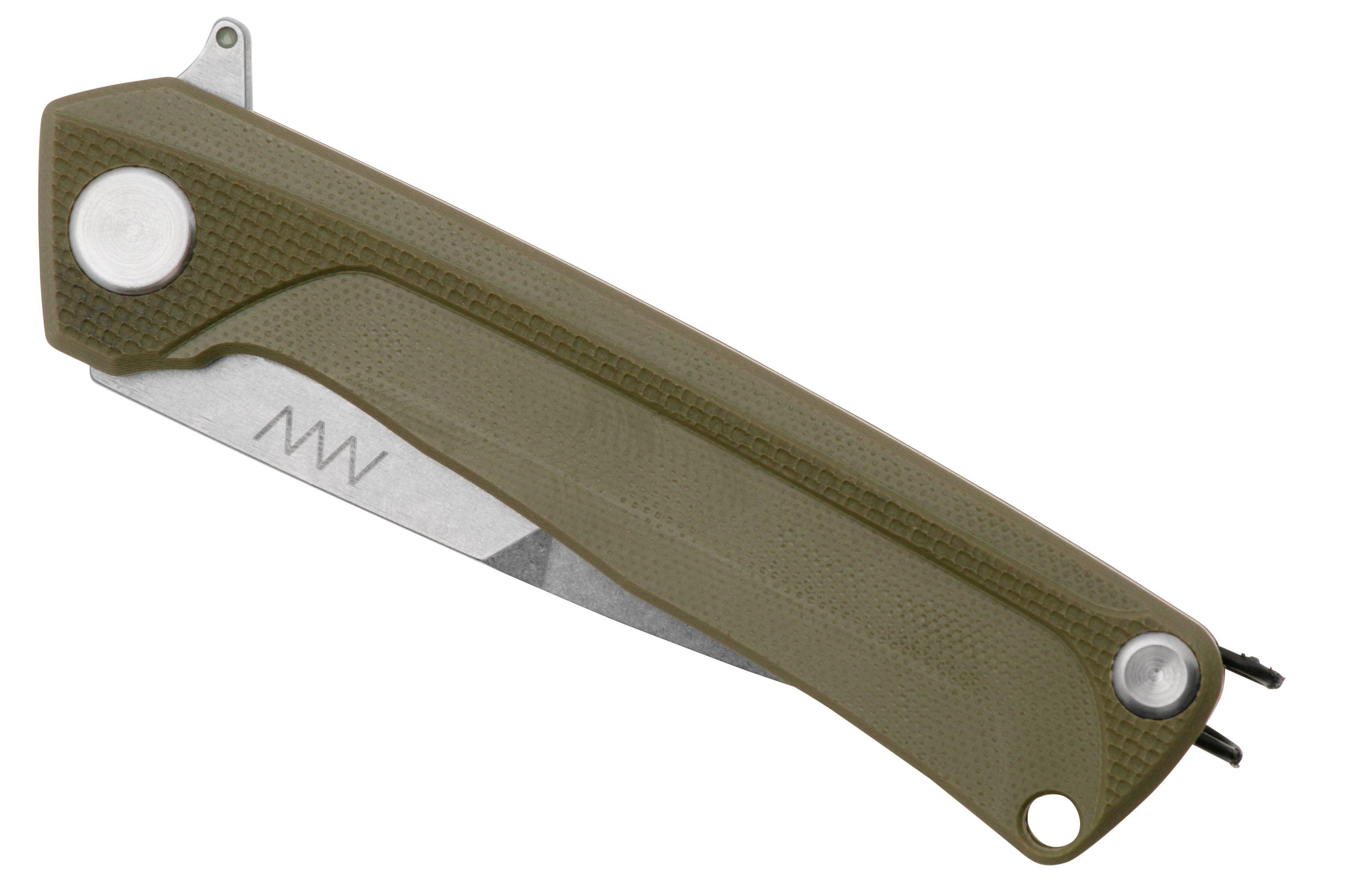 ANV Knives Z100 BB VZ100-056 Stonewashed Sleipner, Olive G10 ...
