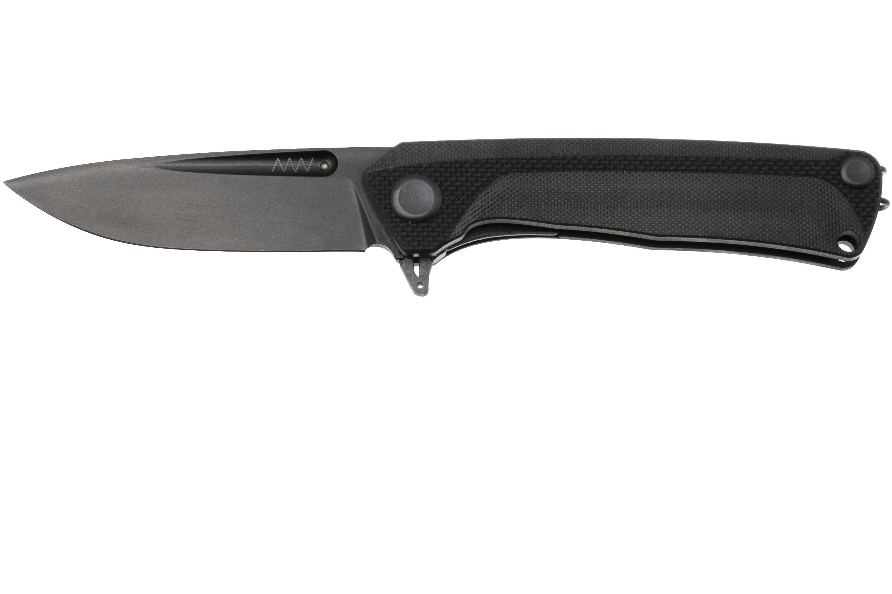 ANV Z200 PLUS-002, DLC Sleipner, Black G10 pocket knife ...