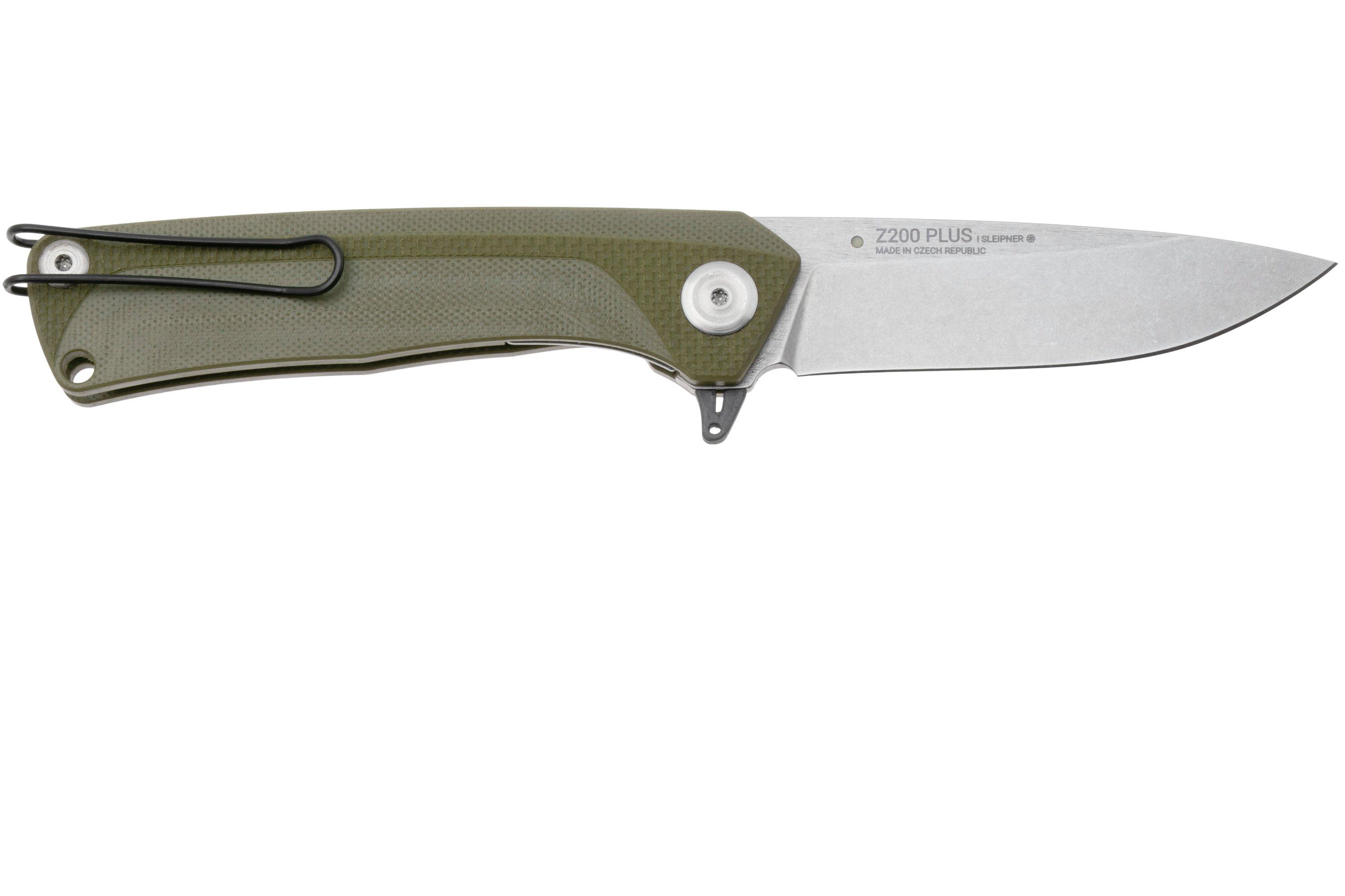 ANV Z200 PLUS-005, Stonewashed Sleipner, Olive G10 pocket knife ...