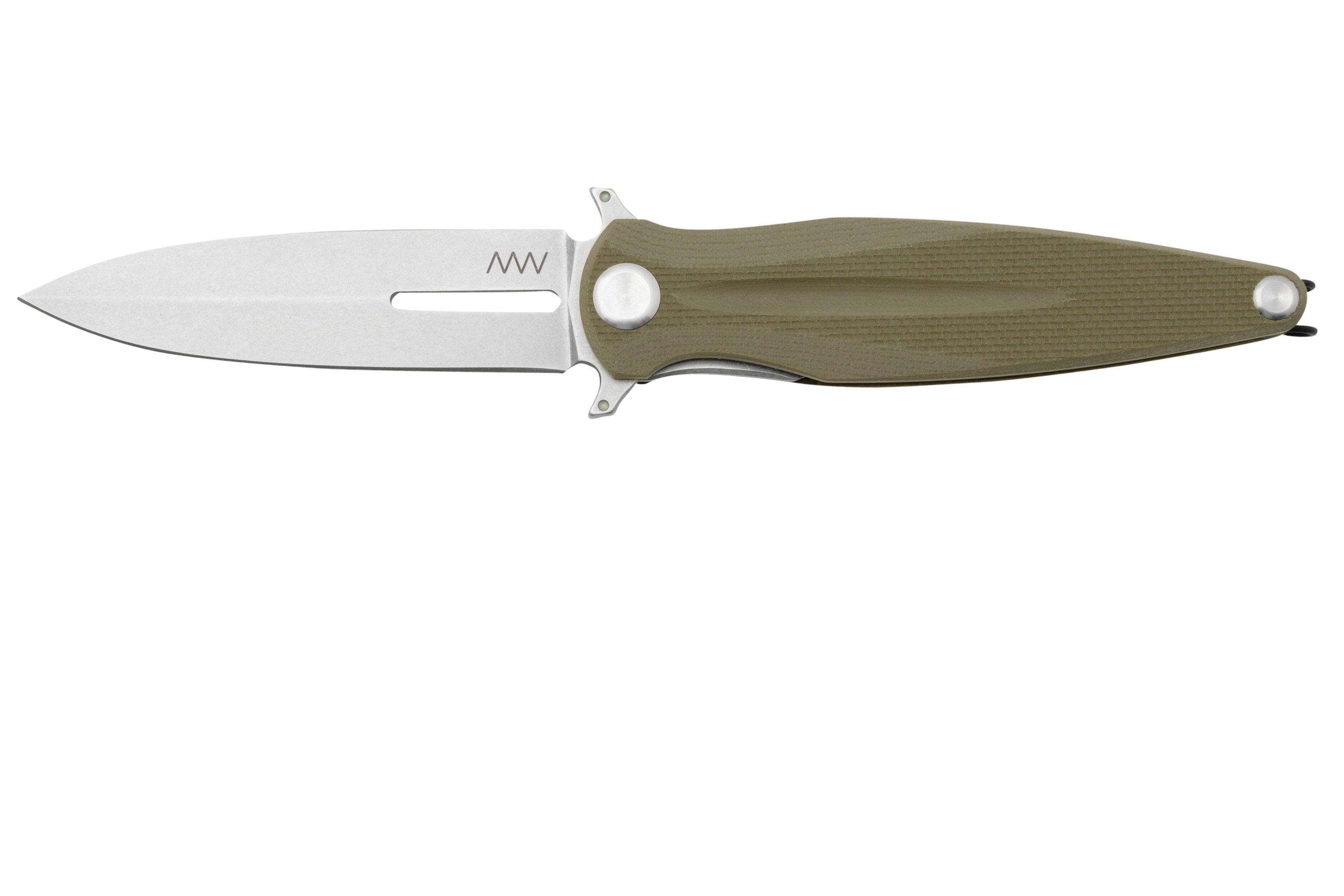 ANV Z400 Sleipner Linerlock, G10 Olive, Z400-006, pocket knife ...