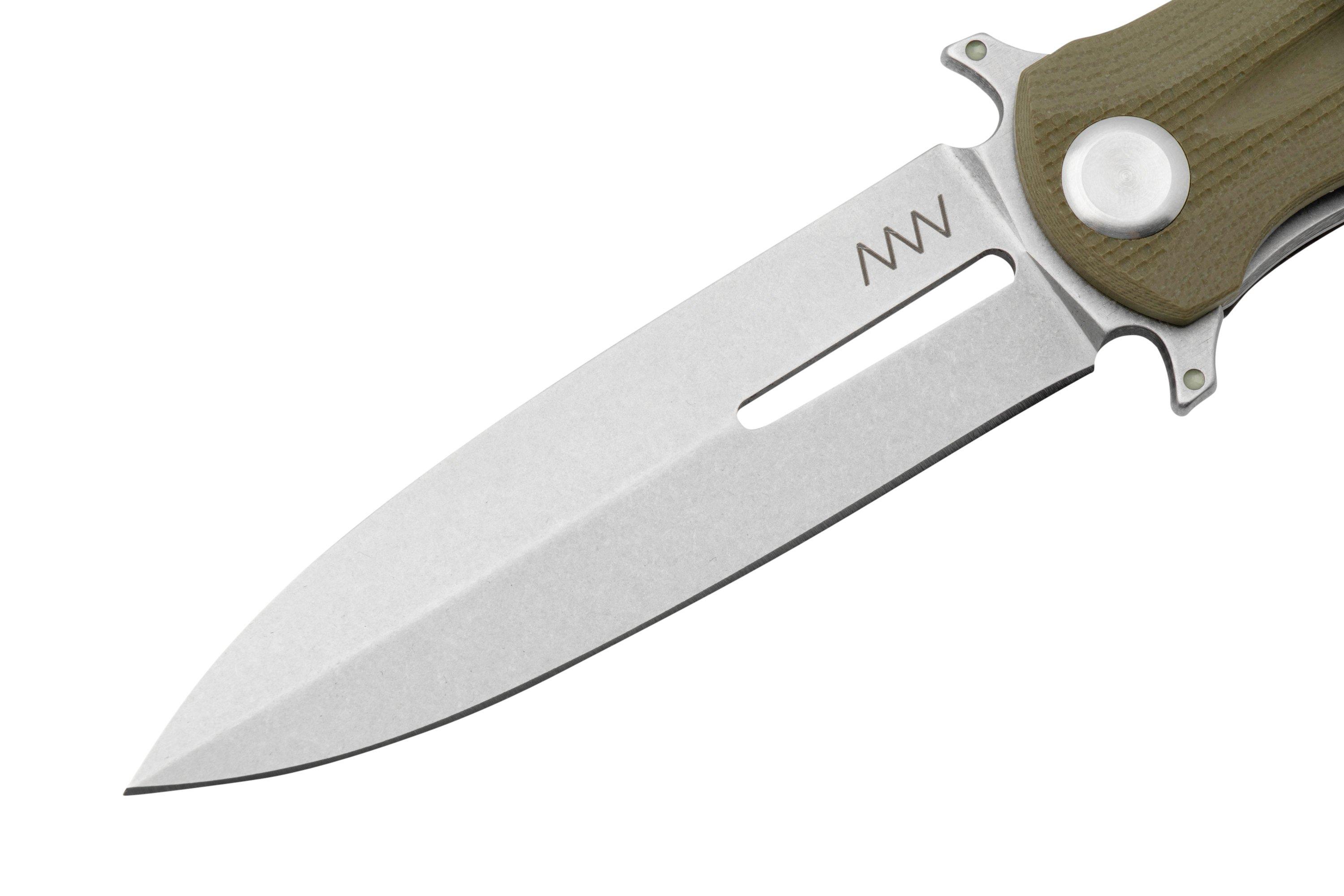 ANV Z400 Sleipner Linerlock, G10 Olive, Z400-006, pocket knife ...