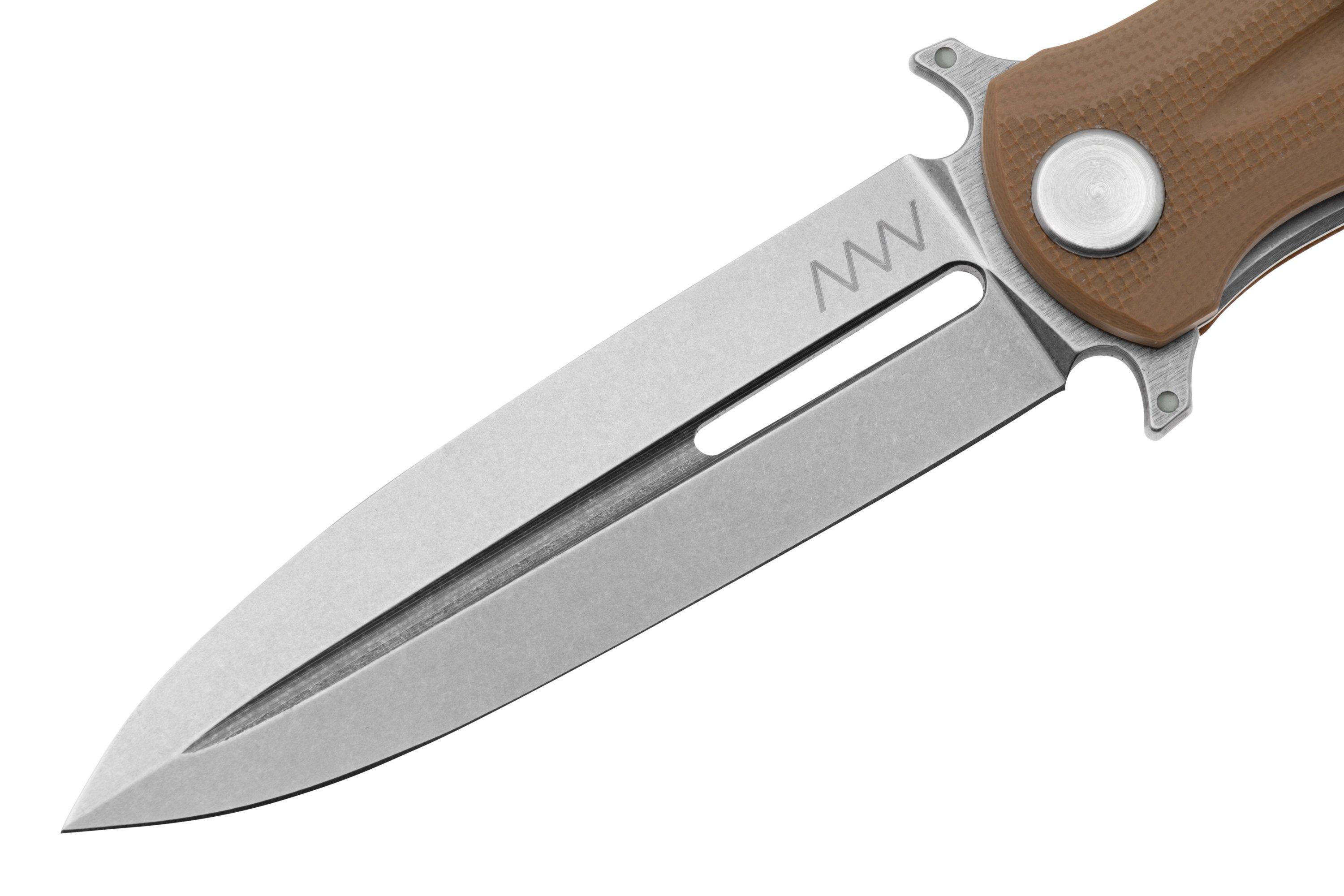 ANV Z400, VZ400-012, Sleipner Stonewashed, G10 Coyote, couteau de poche ...