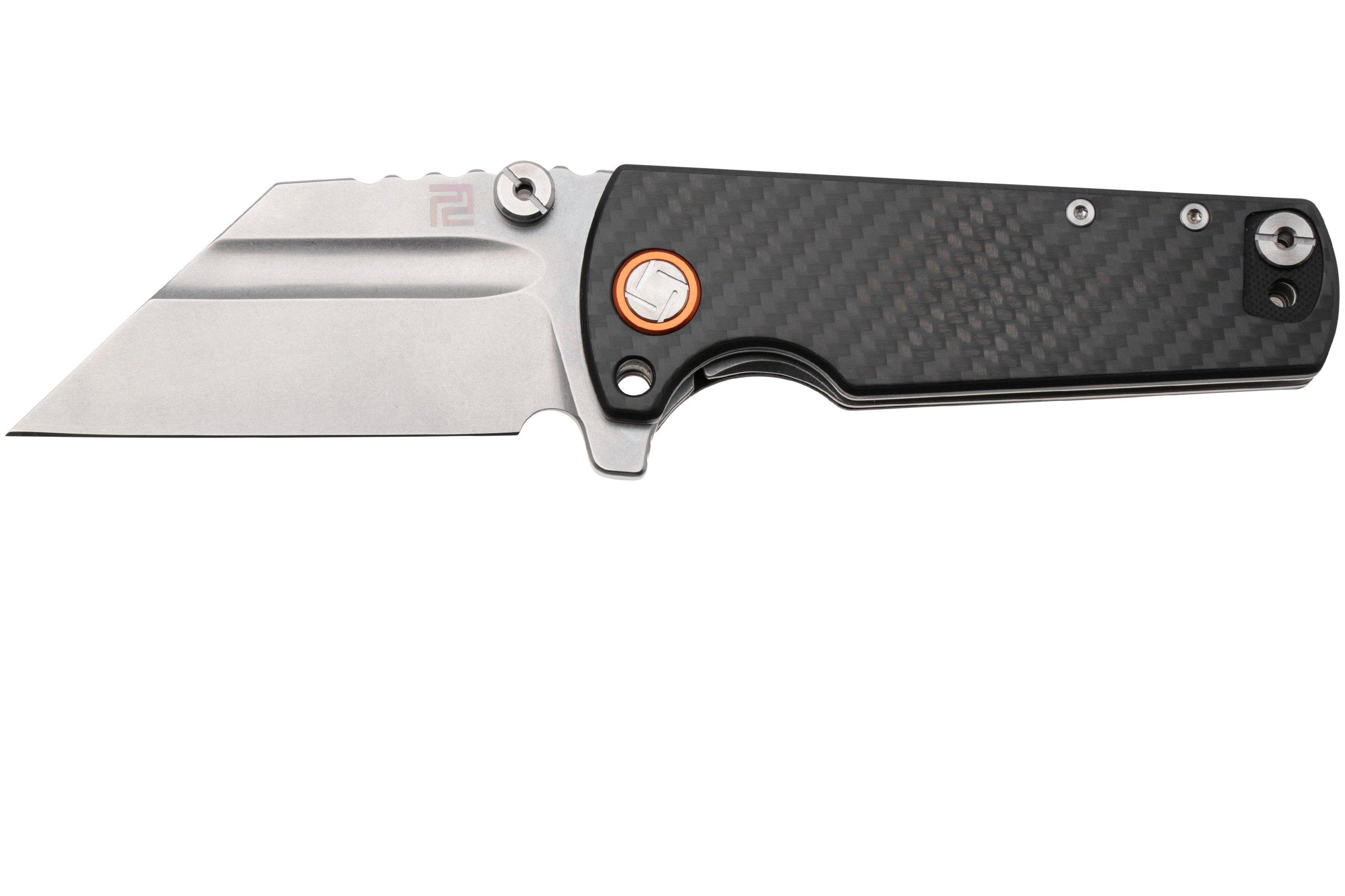 Artisan Cutlery Proponent 1820P-CF, Stonewashed D2, Black Carbon Fiber ...