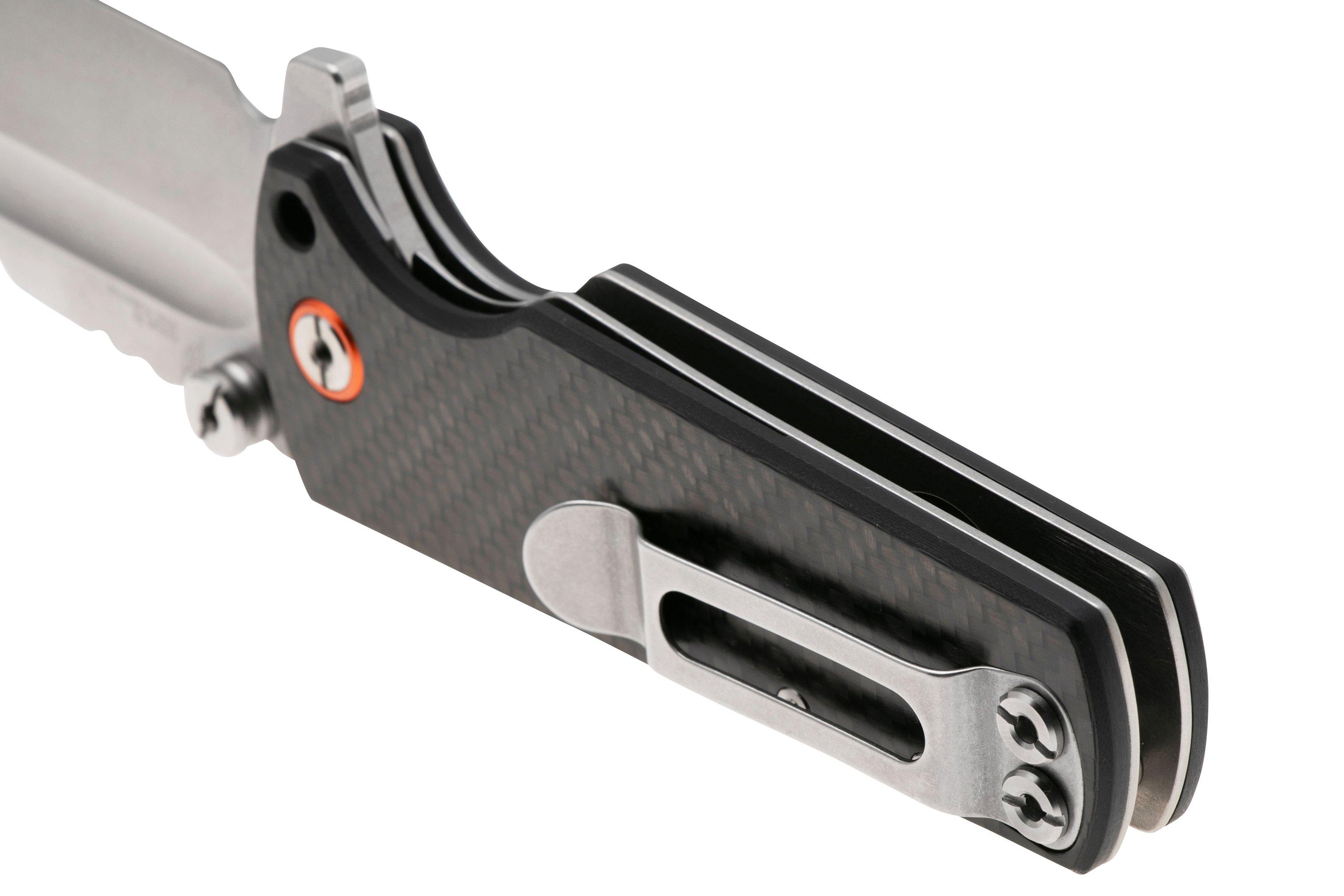 Artisan Cutlery Proponent 1820P-CF, Stonewashed D2, Black Carbon Fiber ...