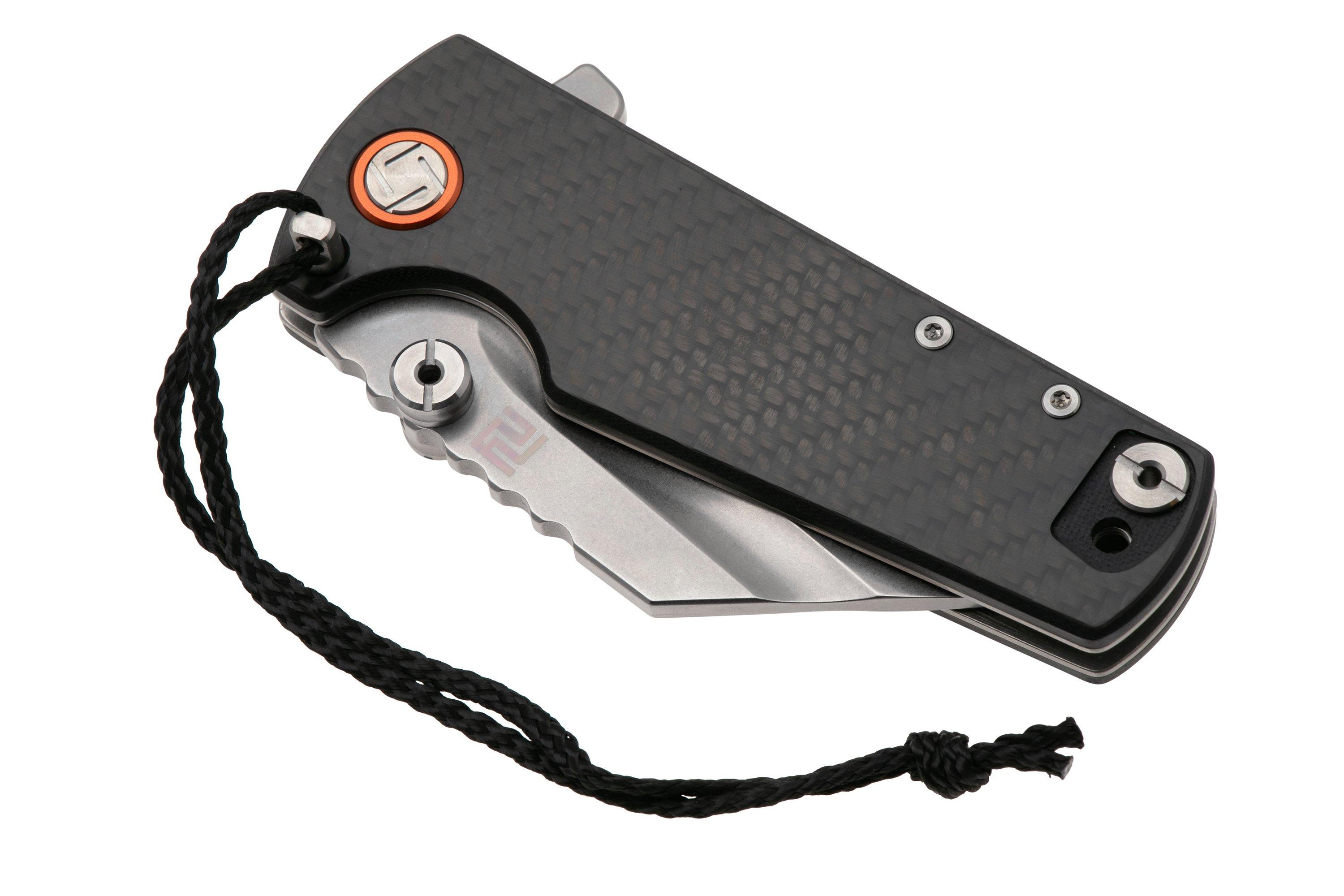 Artisan Cutlery Proponent 1820P-CF, Stonewashed D2, Black Carbon Fiber ...