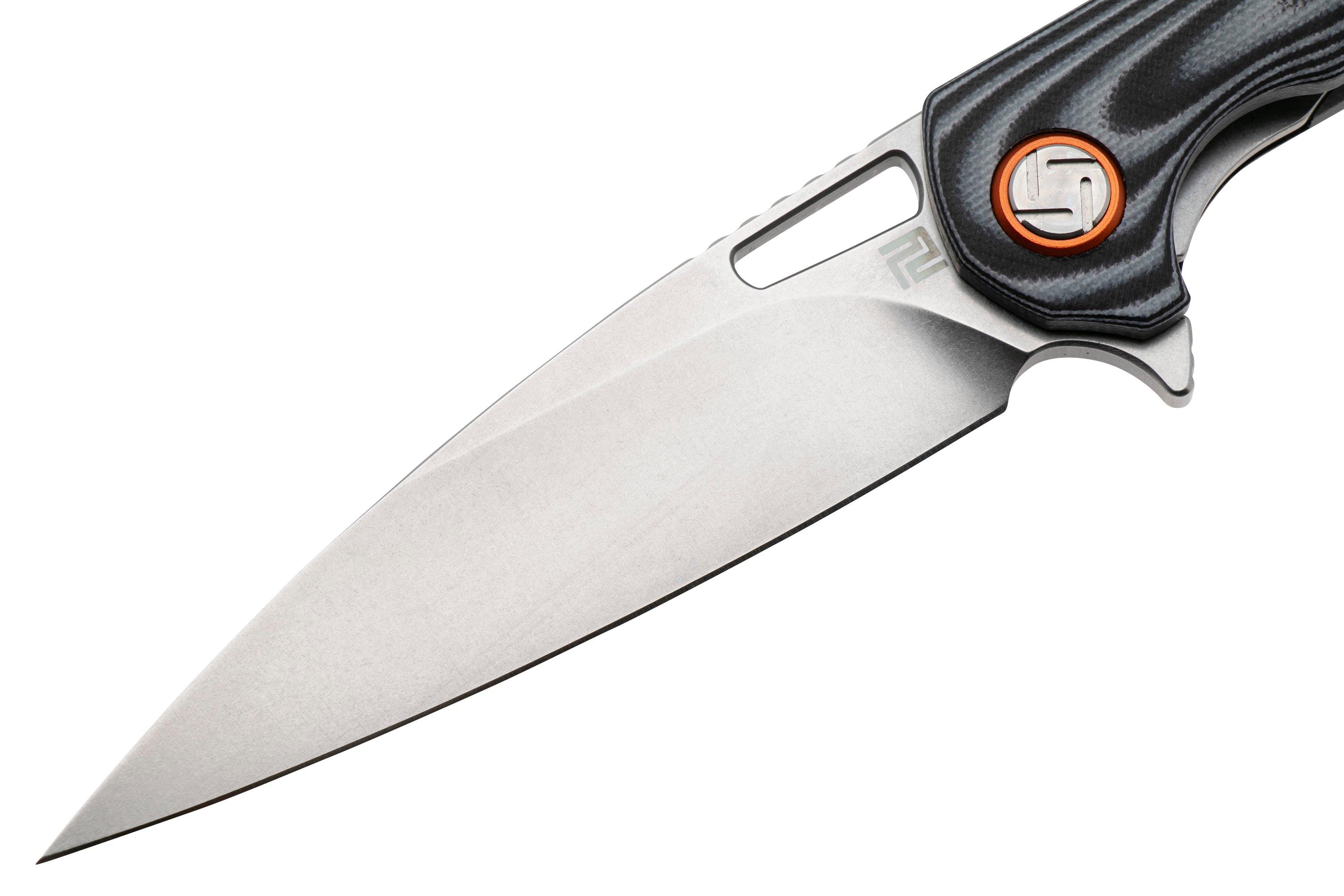 Artisan Cutlery Archaeo 1821P-BGC, Stonewashed D2, Black/White G10 ...