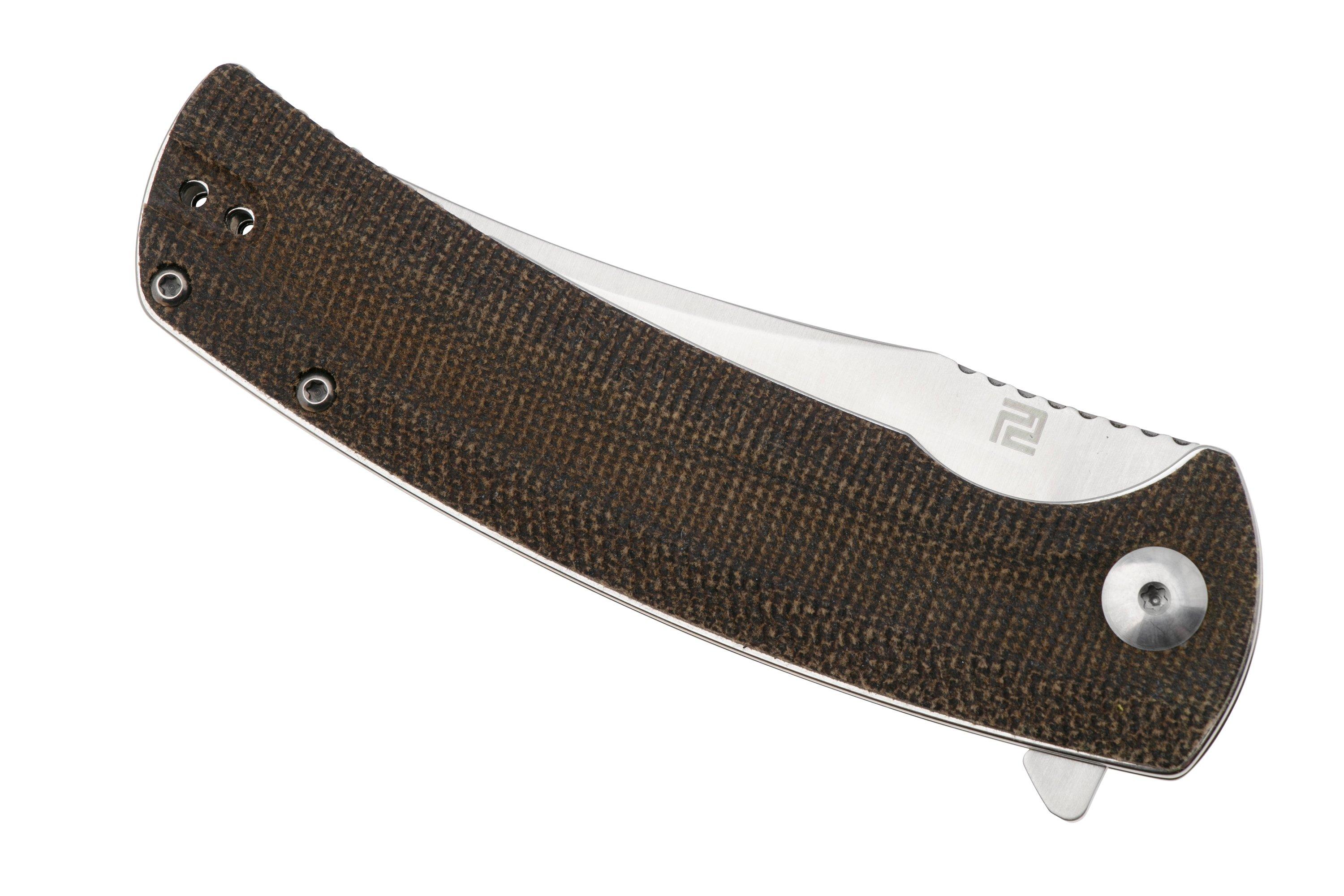 Artisan Cutlery Arroyo 1845P-ODG, Sand Polished AR-RPM9, OD Green Micarta zakmes | Voordelig ...