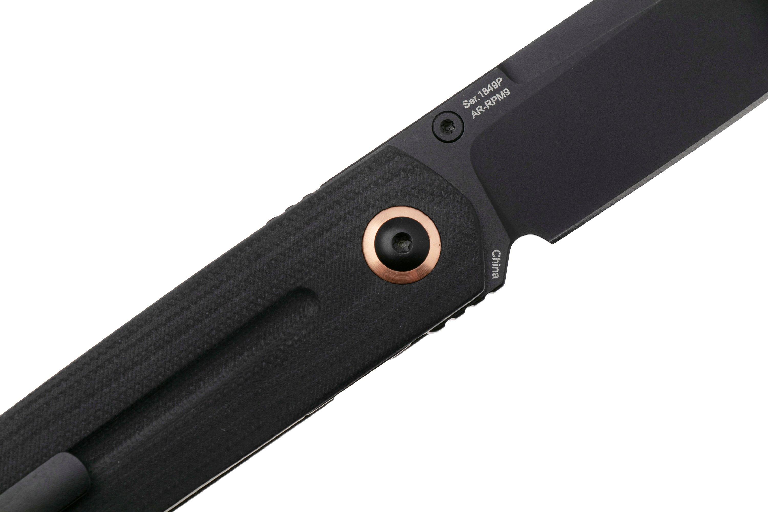 Artisan Cutlery Sirius 1849P-BBK, PVD AR-RPM9, Black G10 coltello da tasca, Ray Laconico design ...