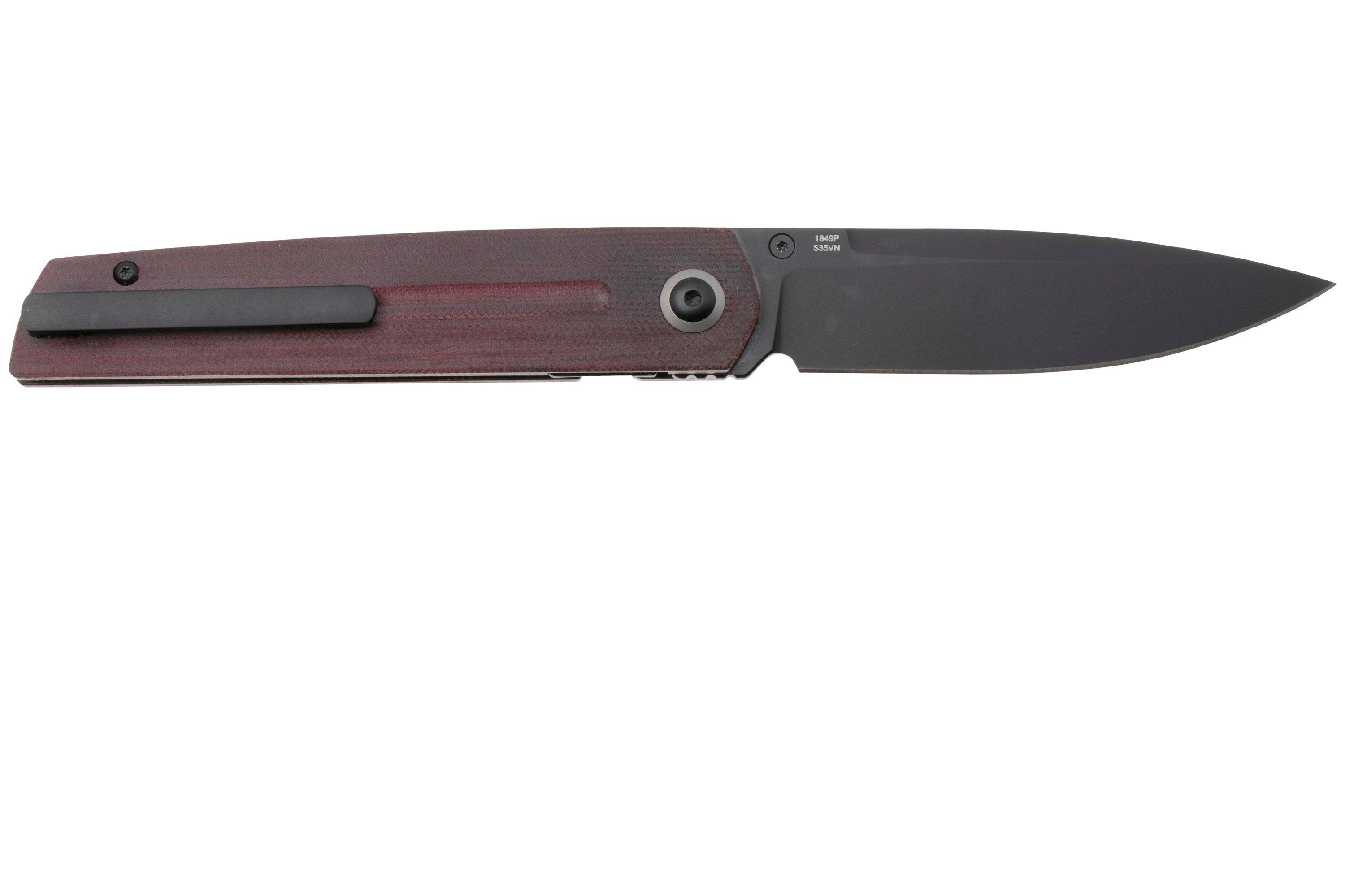 Artisan Cutlery Sirius 1849P-BDRC, PVD S35VN, Red Micarta pocket knife ...