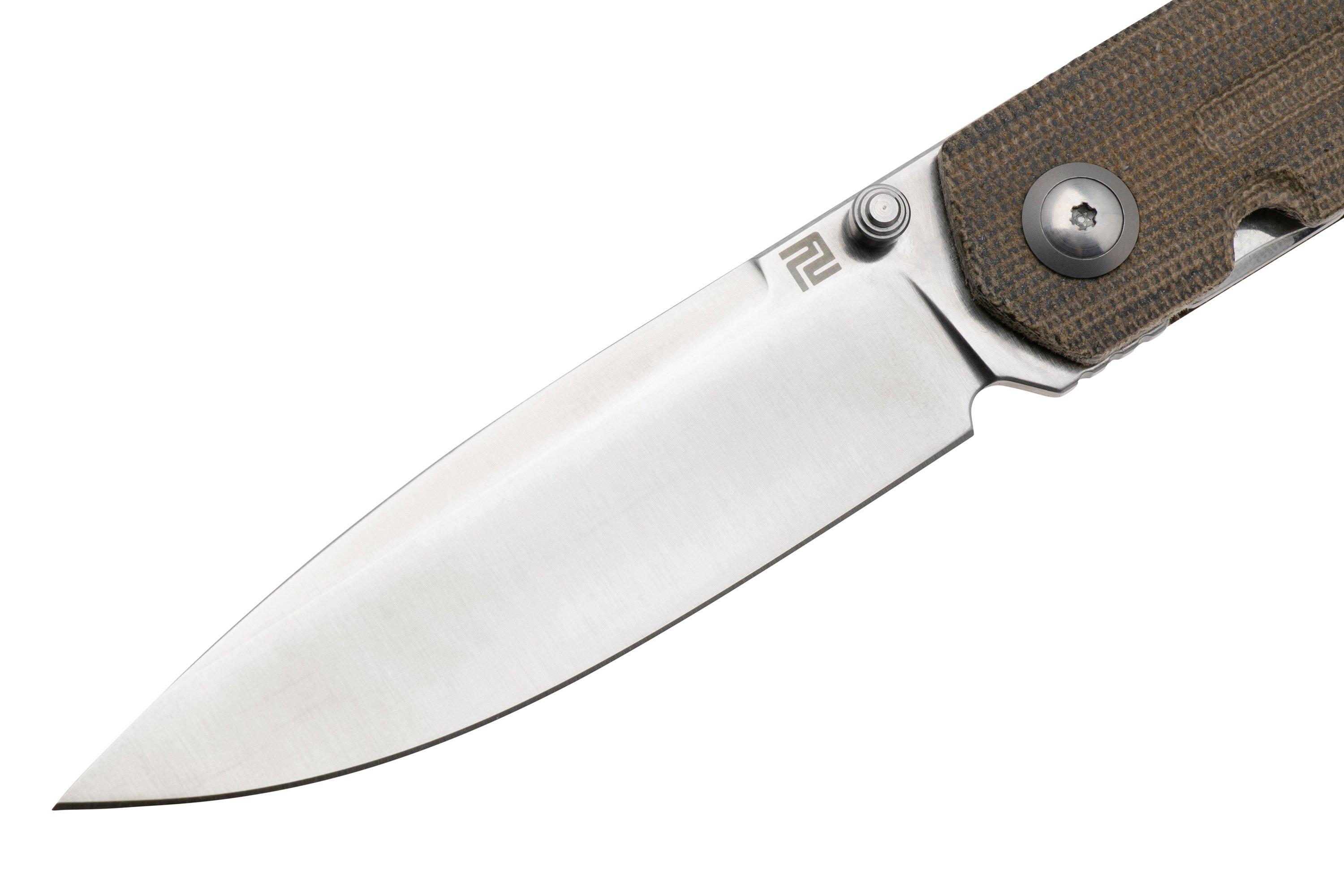 Artisan Cutlery Sirius 1849P-ODG, Satin S35VN, OD Green Micarta pocket ...