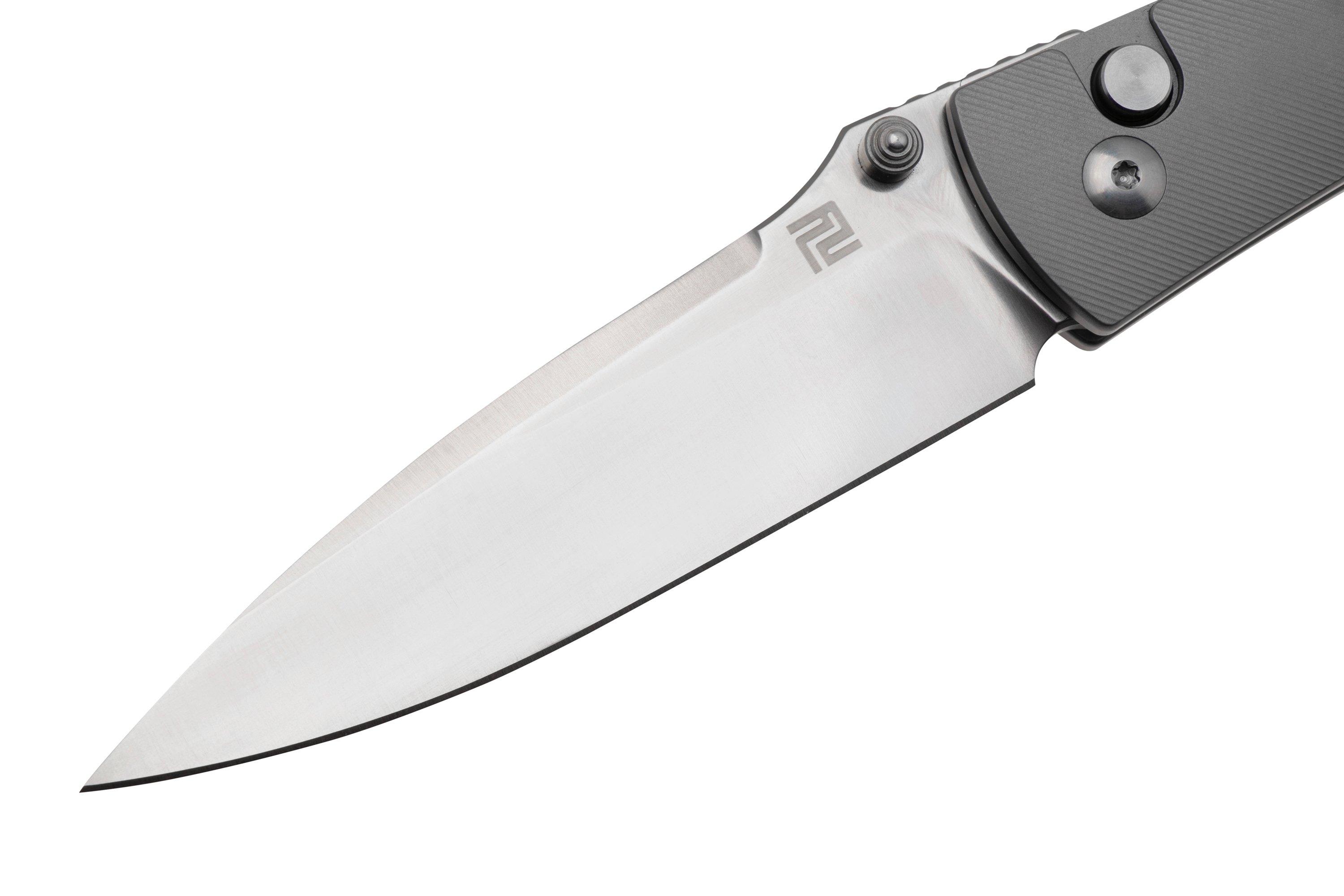 Artisan Cutlery Andromeda 1856G-GY, Sand Polished S35VN, Gray Titanium ...