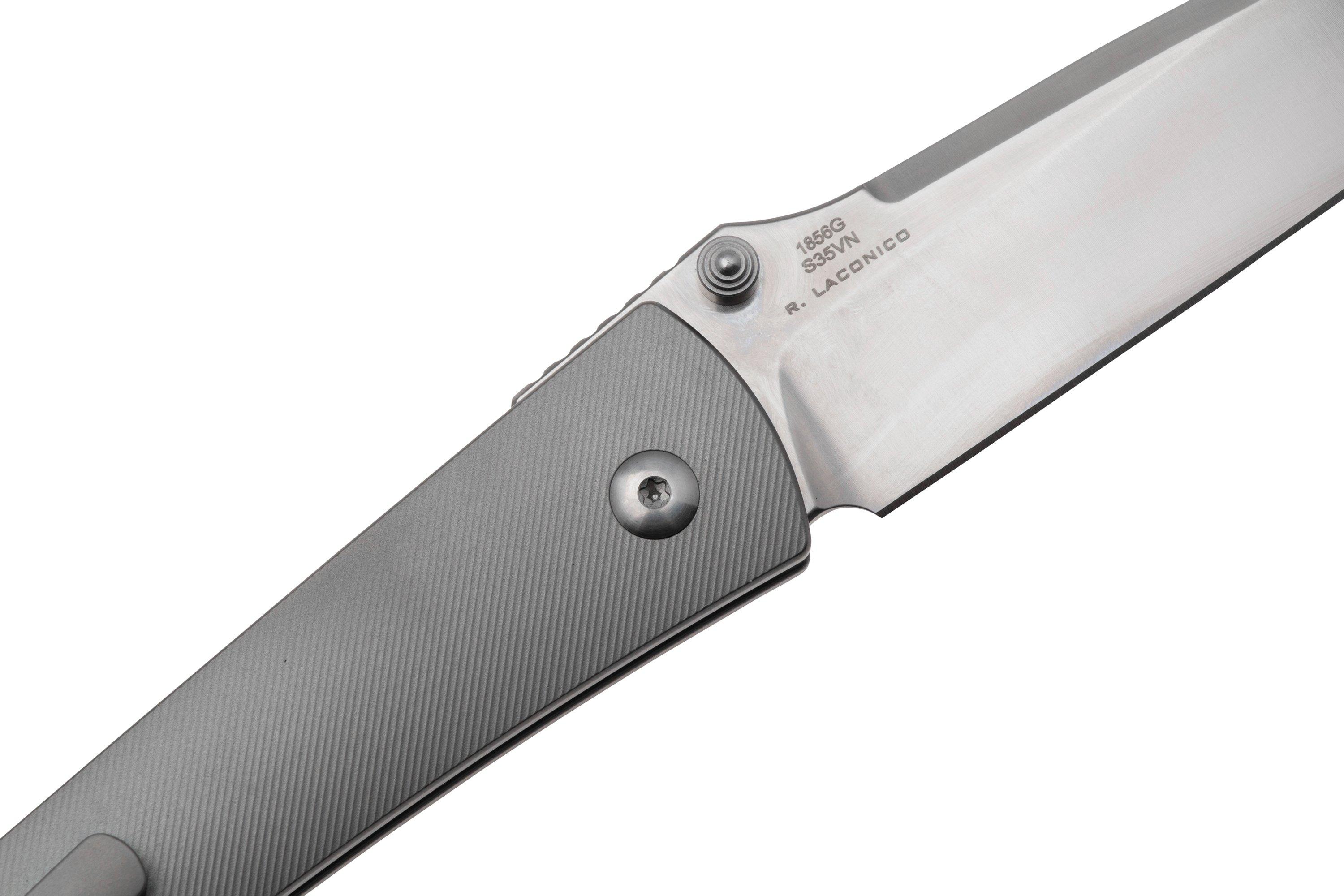 Artisan Cutlery Andromeda 1856G-GY, Sand Polished S35VN, Gray Titanium ...