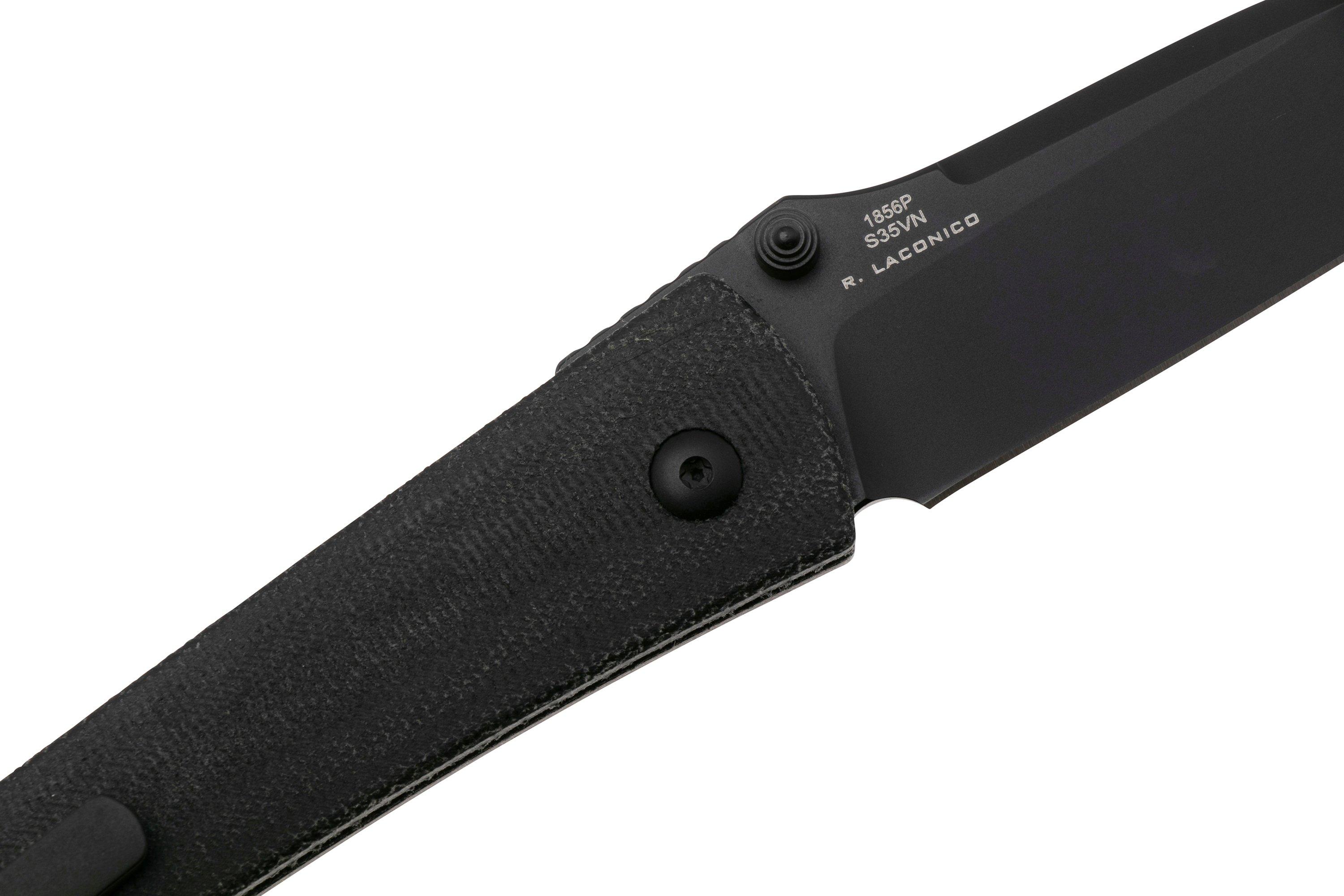 Artisan Cutlery Andromeda 1856P-MBK, PVD S35VN, Black Micarta pocket ...