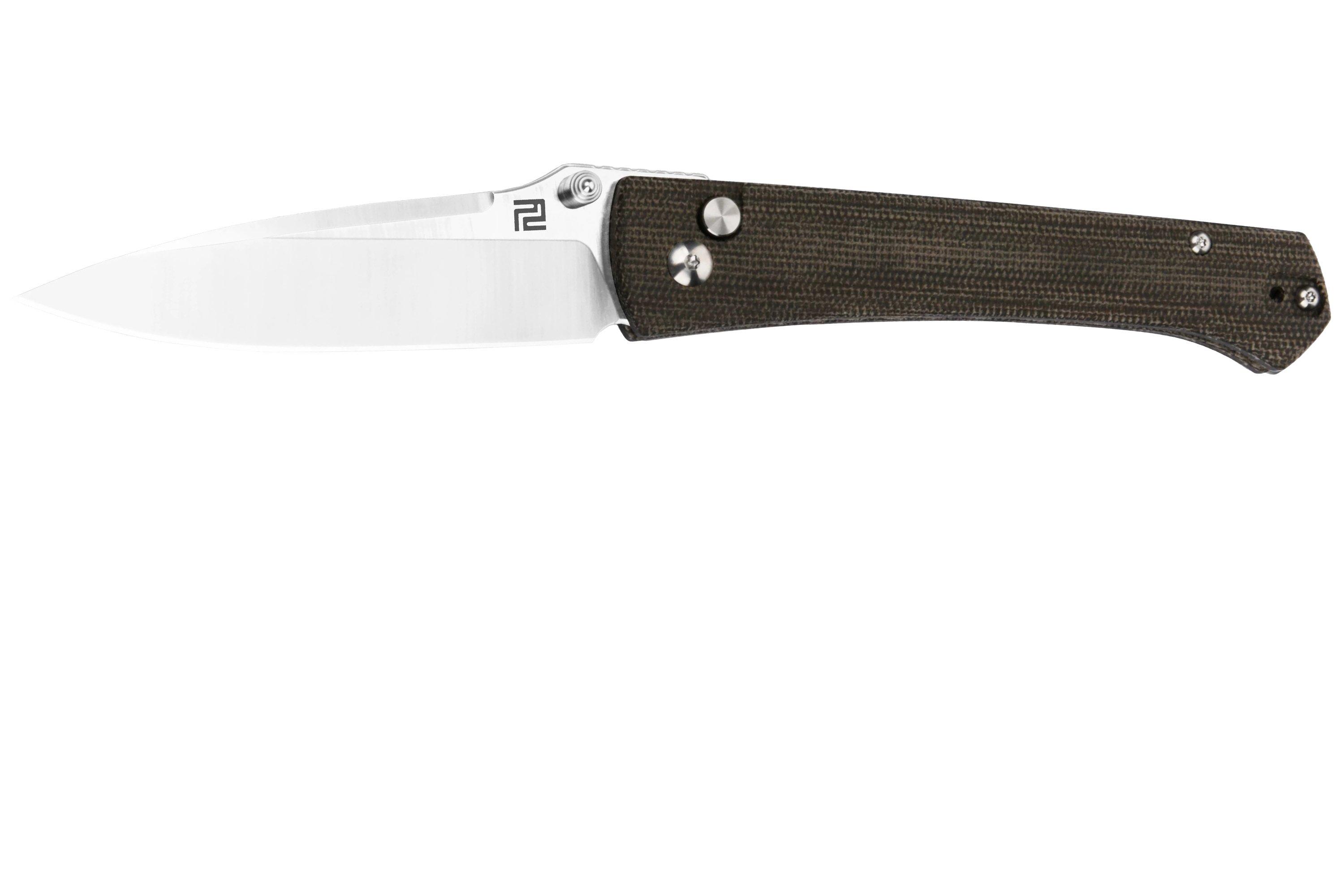 Artisan Cutlery Andromeda 1856P-ODG, Sand Polished S35VN, OD Green ...