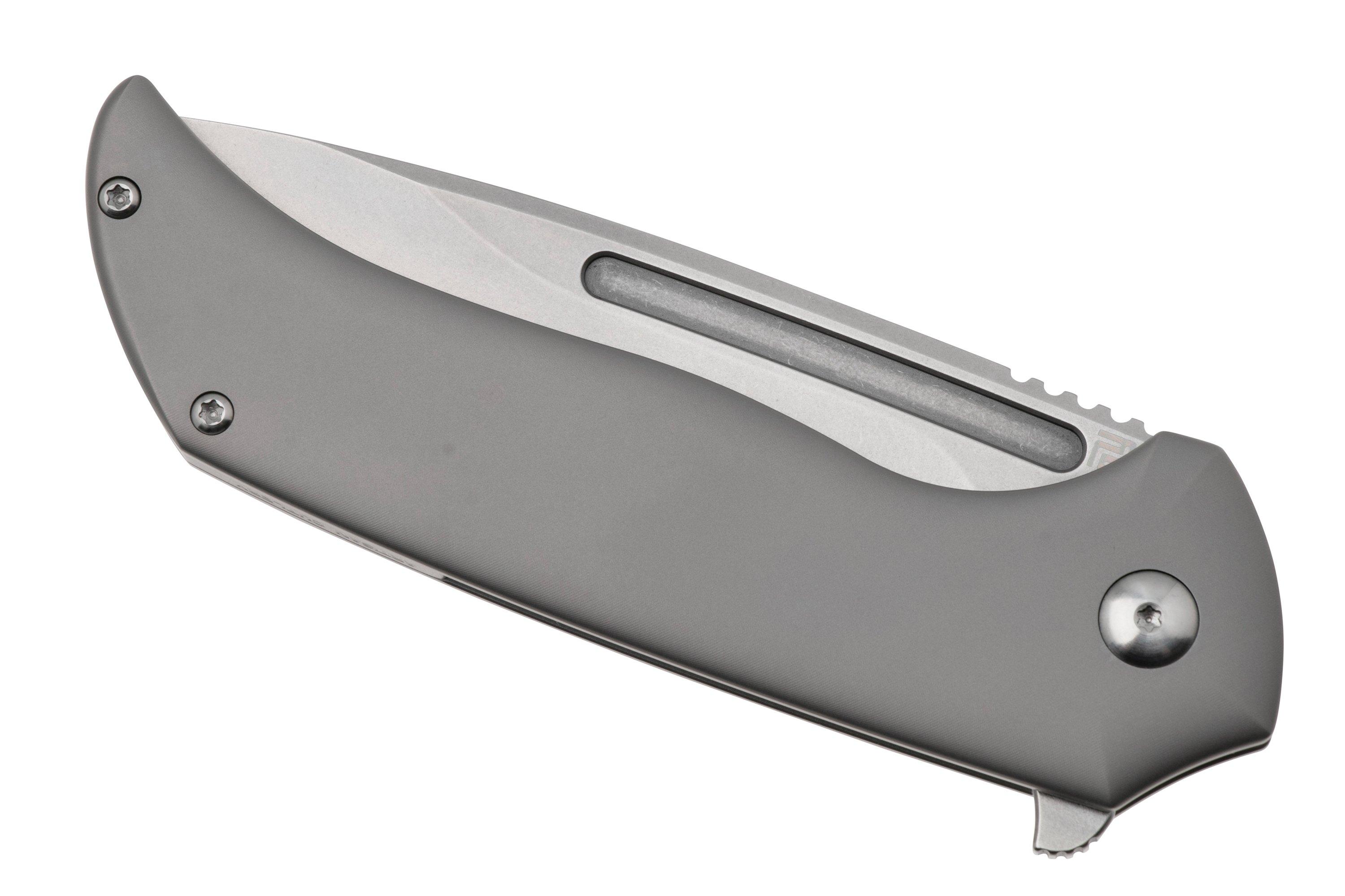 Artisan Cutlery Trux 1861G-GY, Stonewashed S35VN, Gray Titanium pocket ...