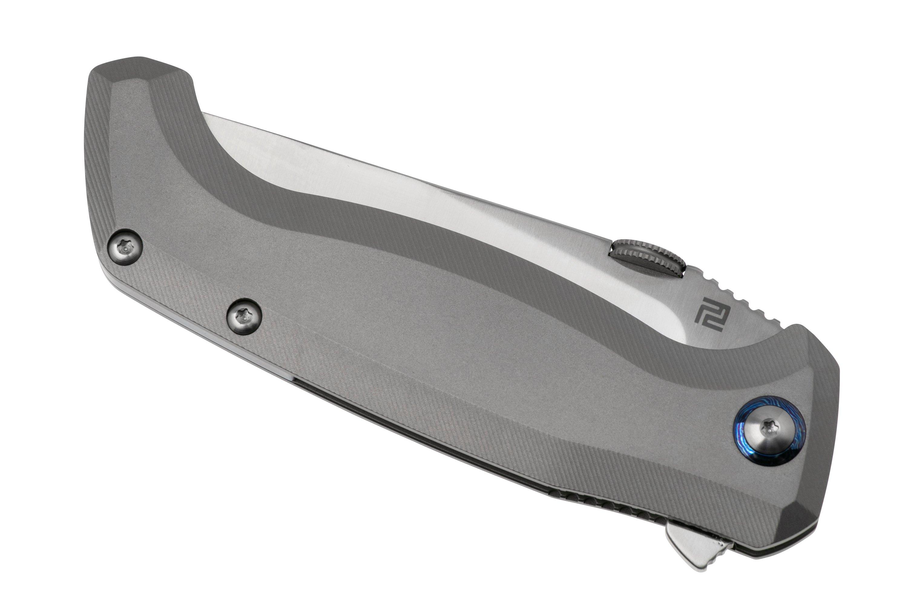 Artisan Cutlery Kami 1864G-GY, Sand Polished S35VN, Gray Titanium ...