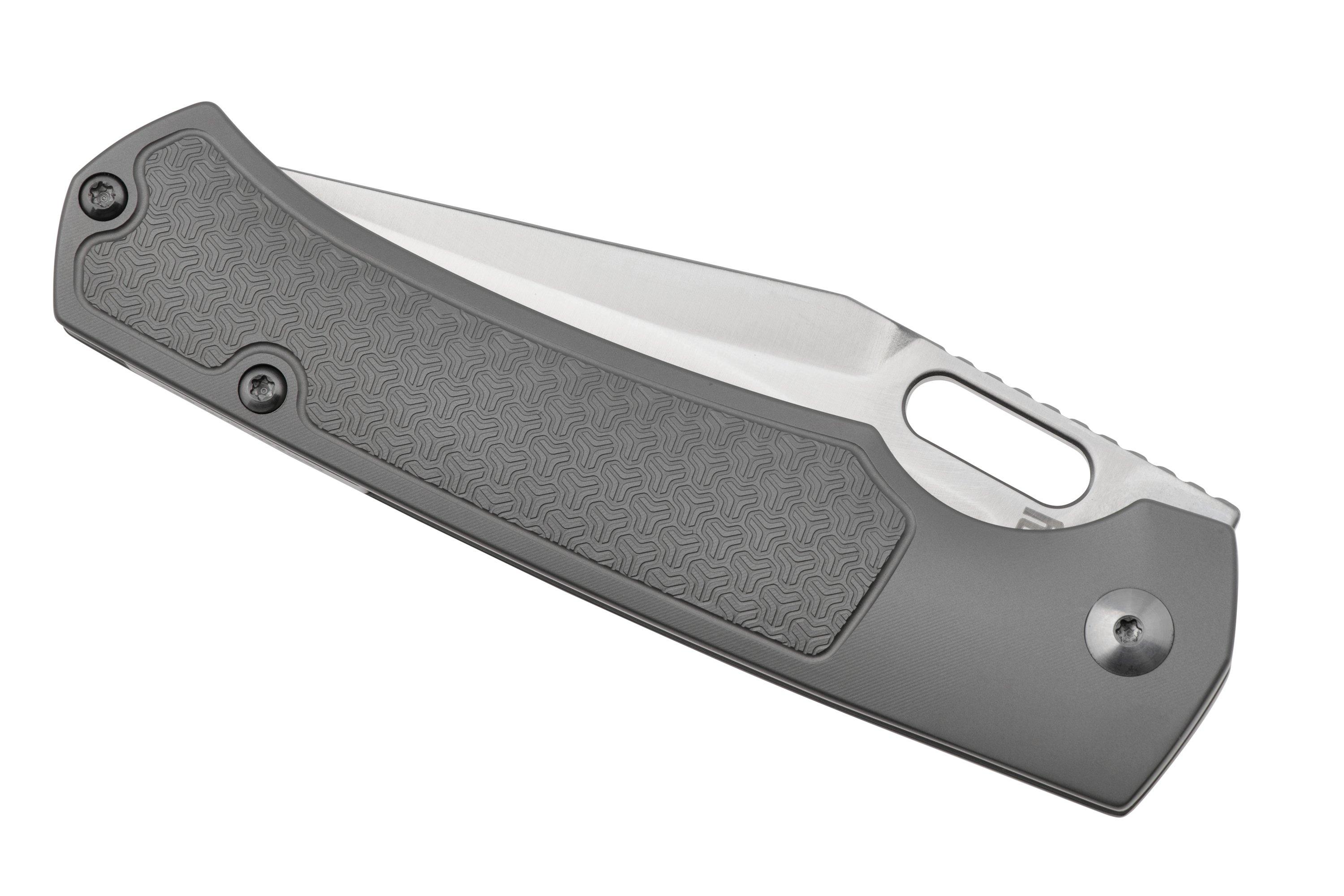 Artisan Cutlery Revel 1867G-PGY, Sand Polished MagnaCut, Gray Titanium ...