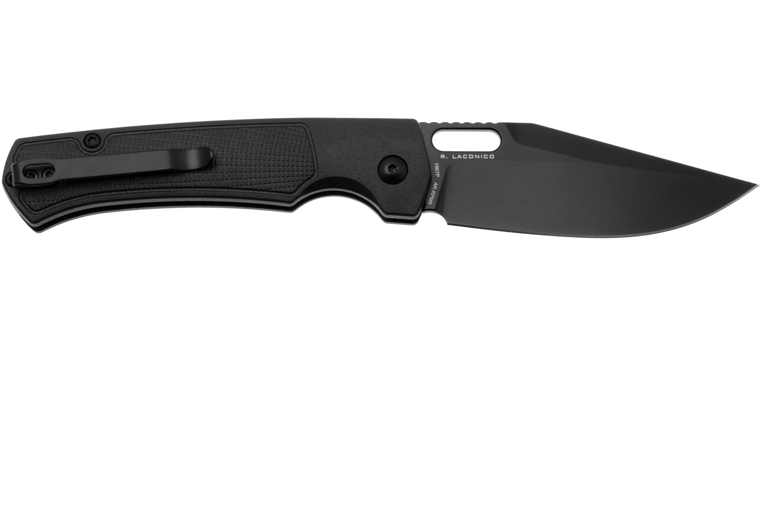 Artisan Cutlery Revel 1867P-BBK, Black PVD AR-RPM9, Black FRN Taschenmesser, Ray Laconico Design ...