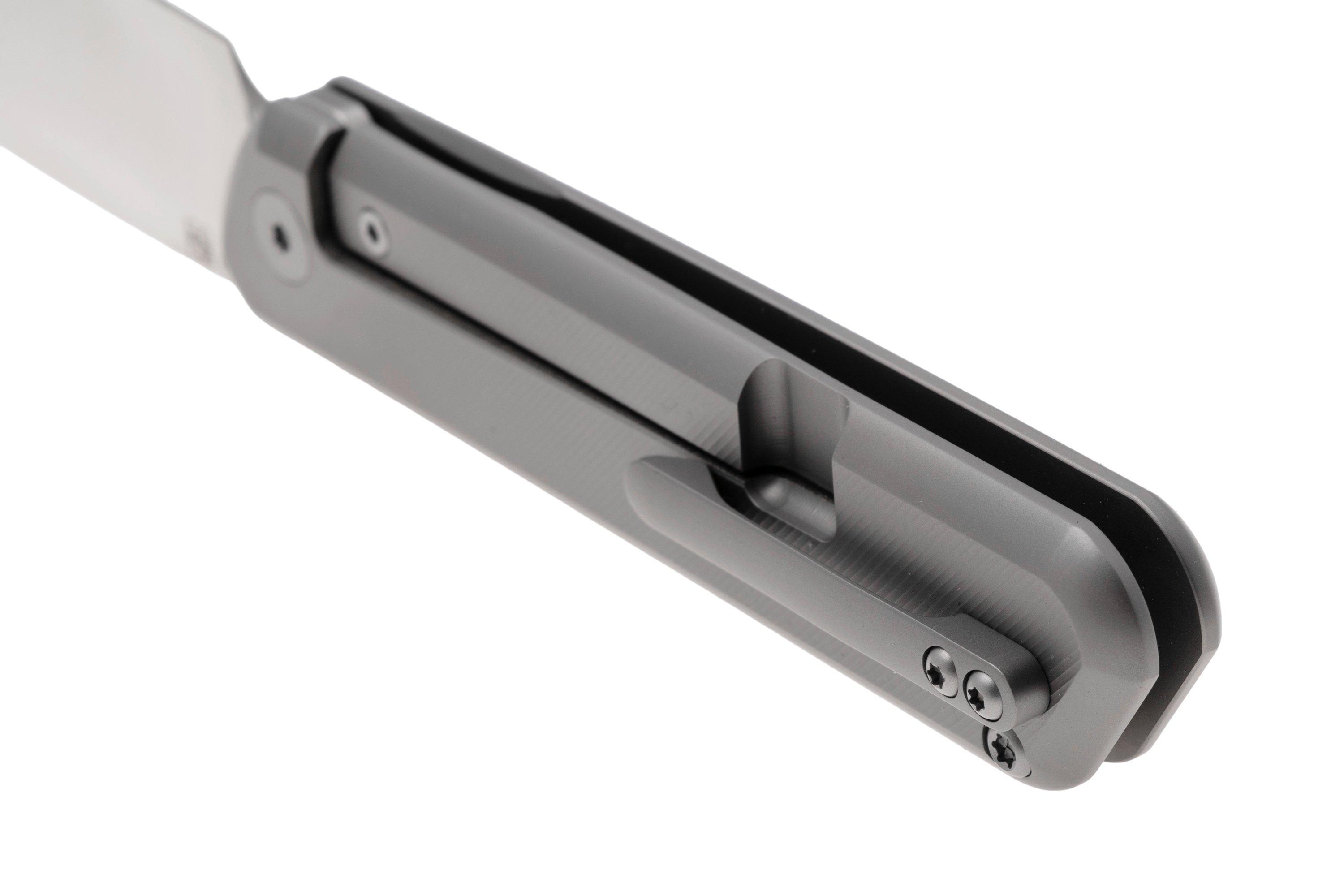 Artisan Cutlery Io 1872G-GY, Sand Polished CPM S90V, Dark Grey Titanium pocket knife ...